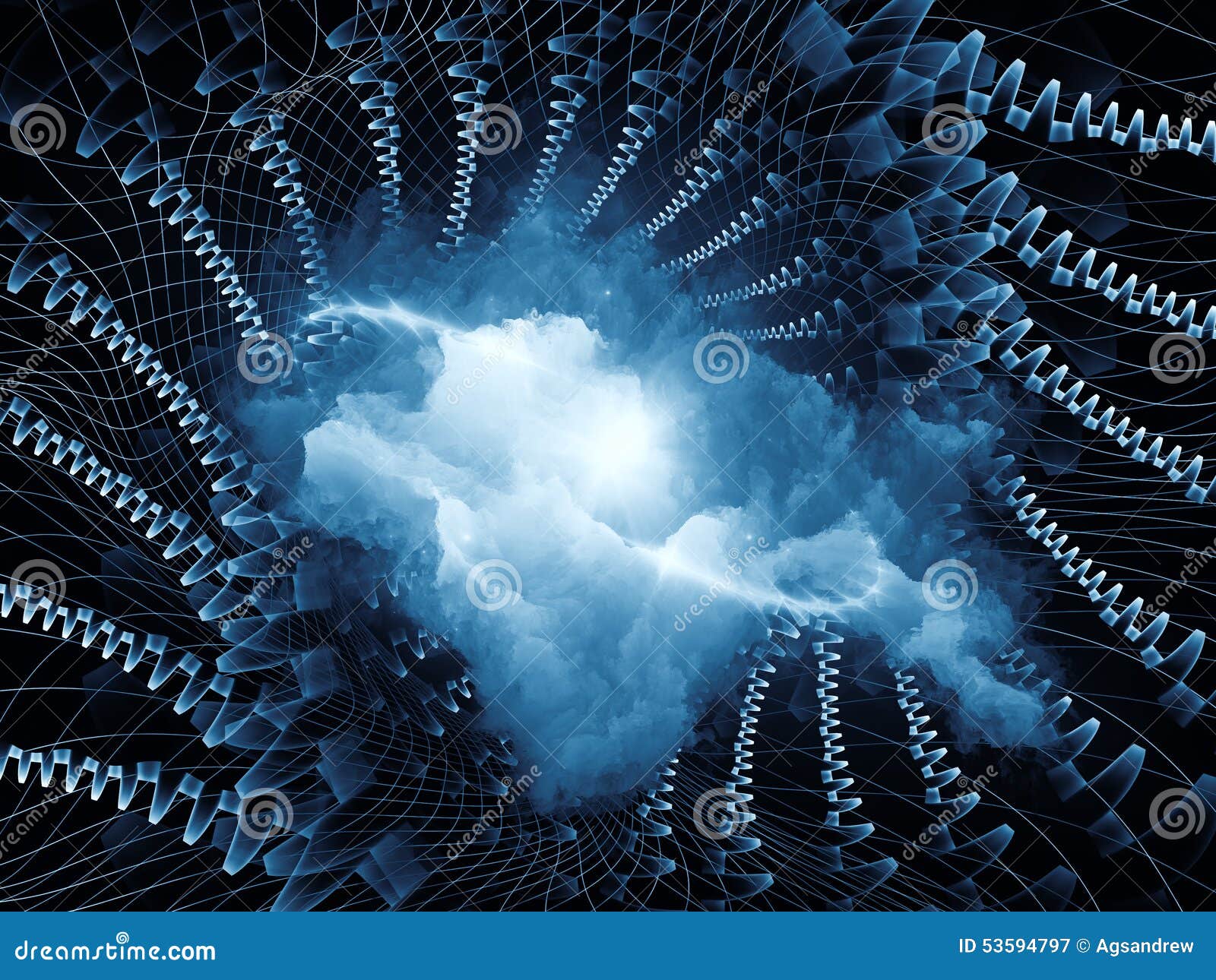 The Growing Abstract Visualization Stock Illustration - Illustration of ...