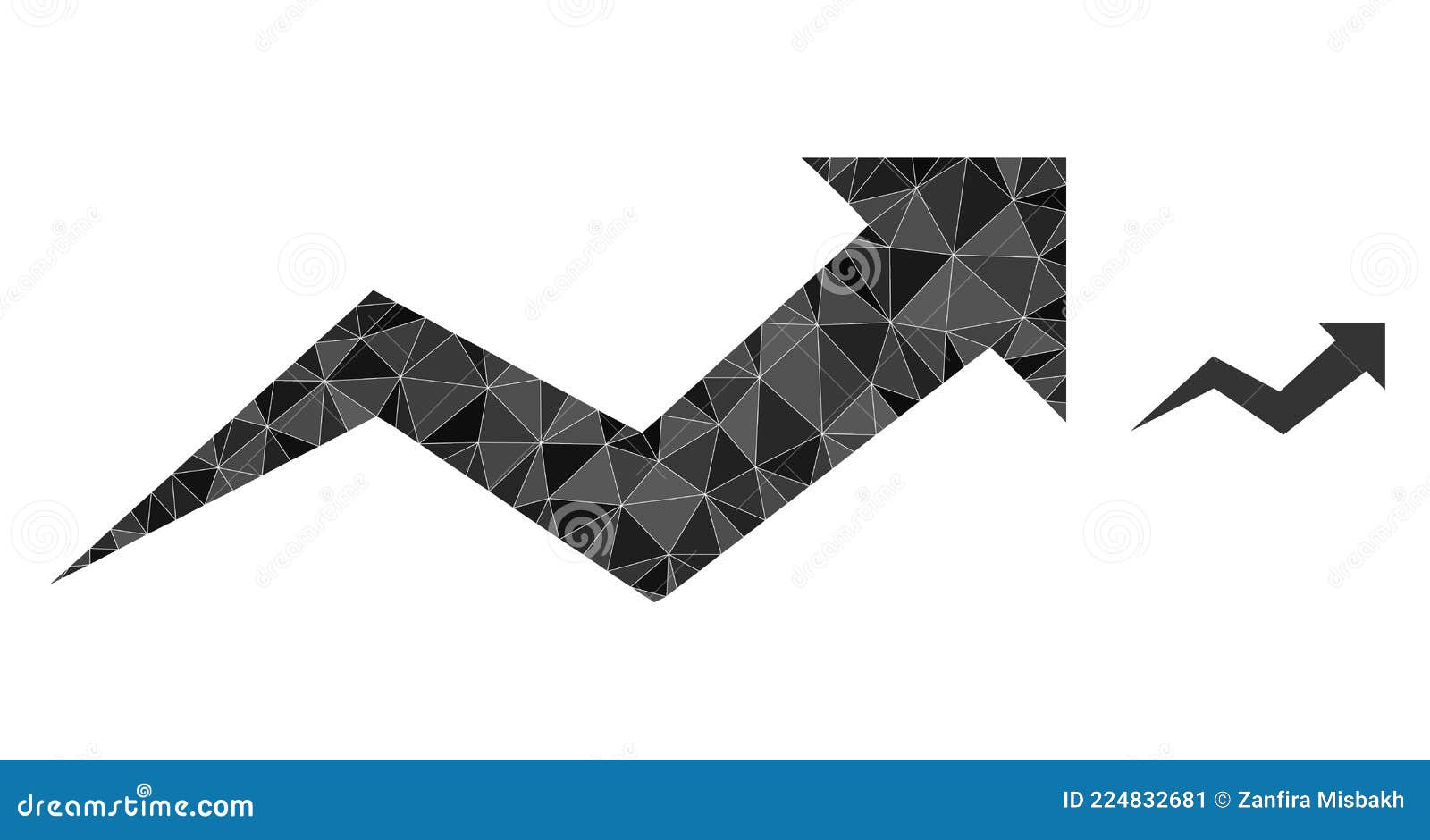Growing Arrow Chart Triangle Lowpoly Flat Icon Stock Vector ...