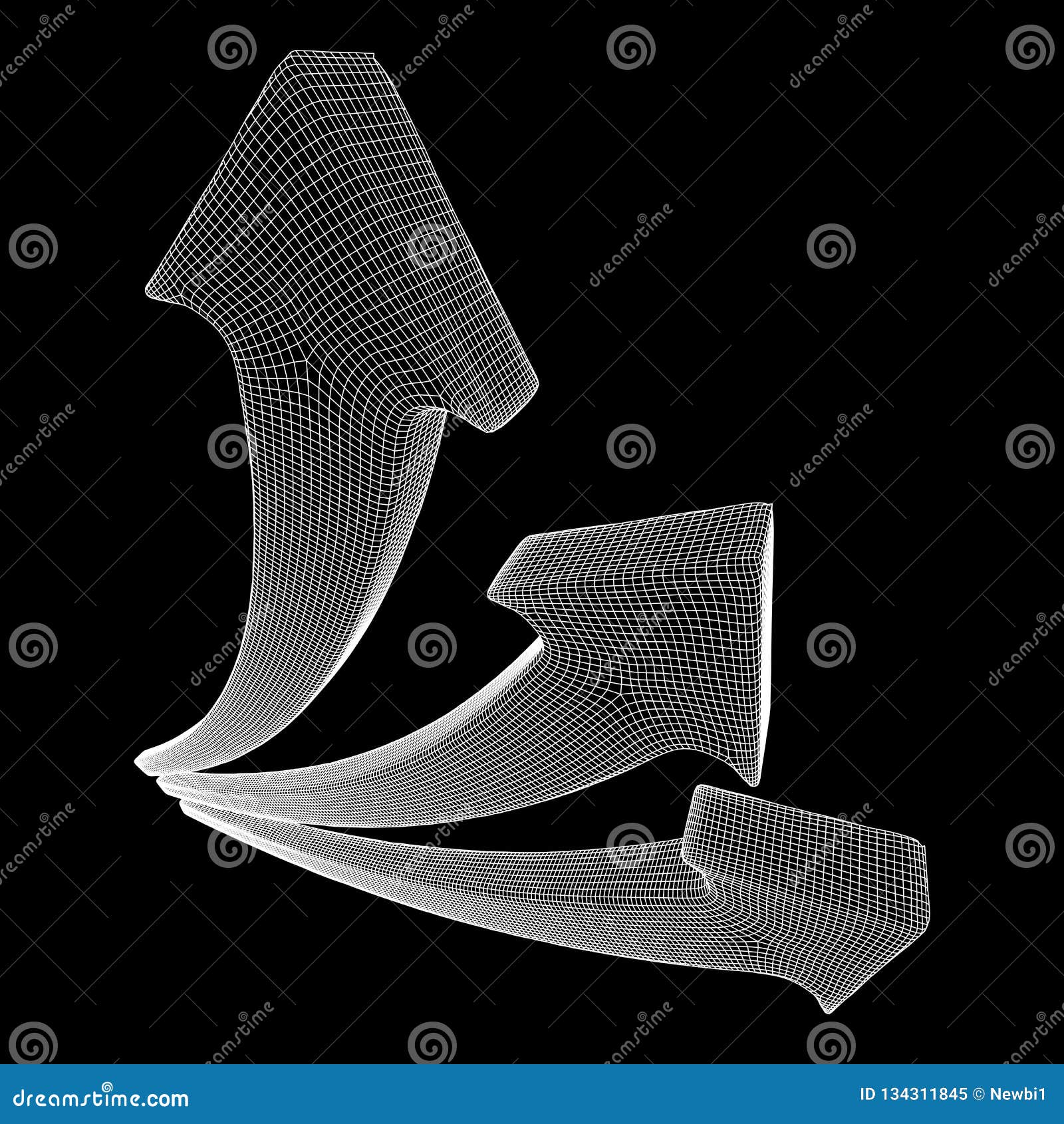 Growing arrow chart vector stock vector. Illustration of poly - 134311845