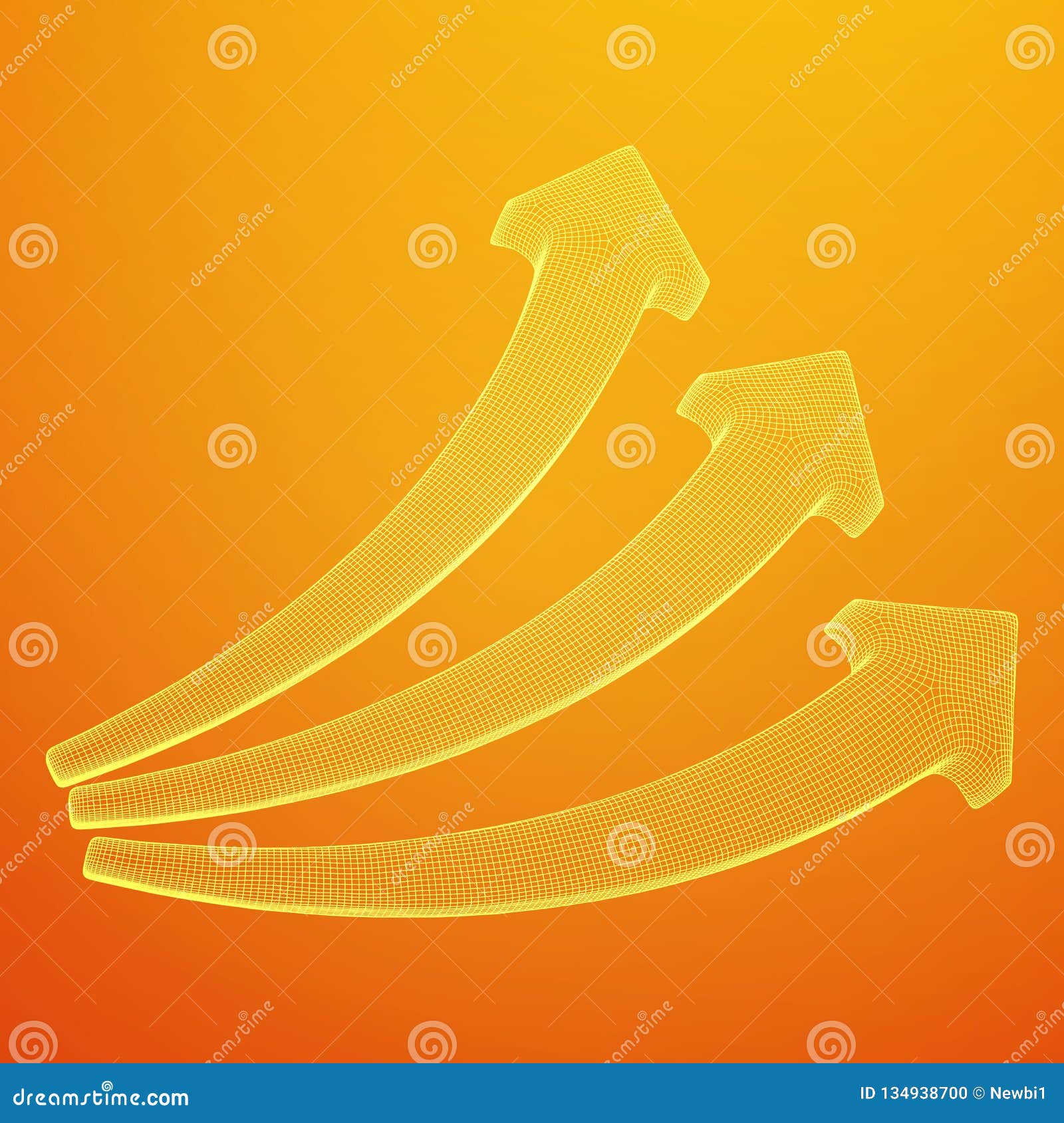 Growing arrow chart vector stock vector. Illustration of mesh - 134938700