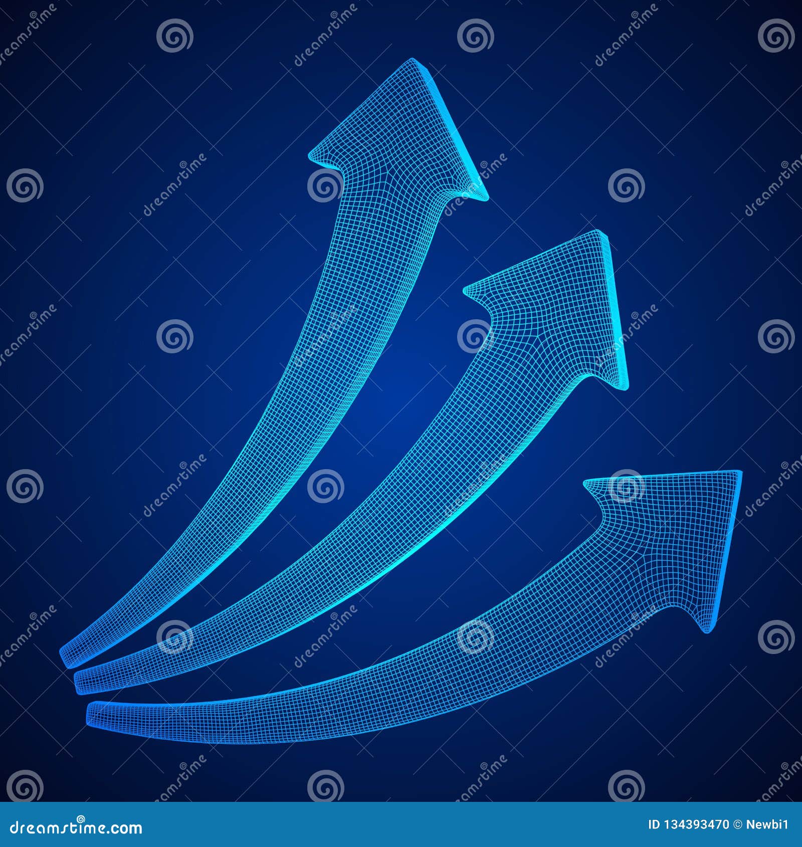 Growing arrow chart vector stock vector. Illustration of mesh - 134393470