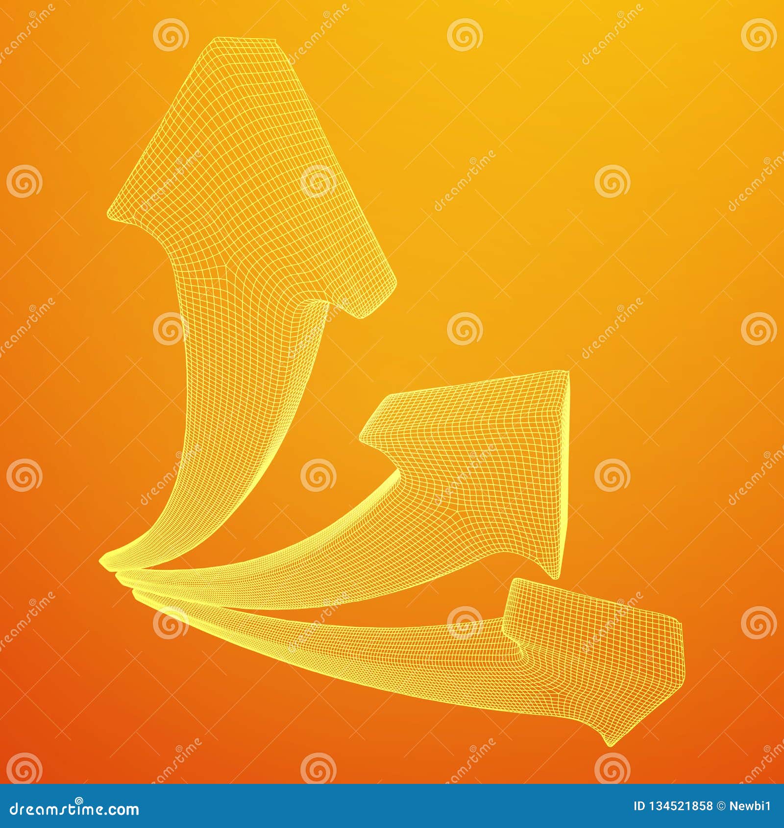 Growing arrow chart vector stock vector. Illustration of cursor - 134521858