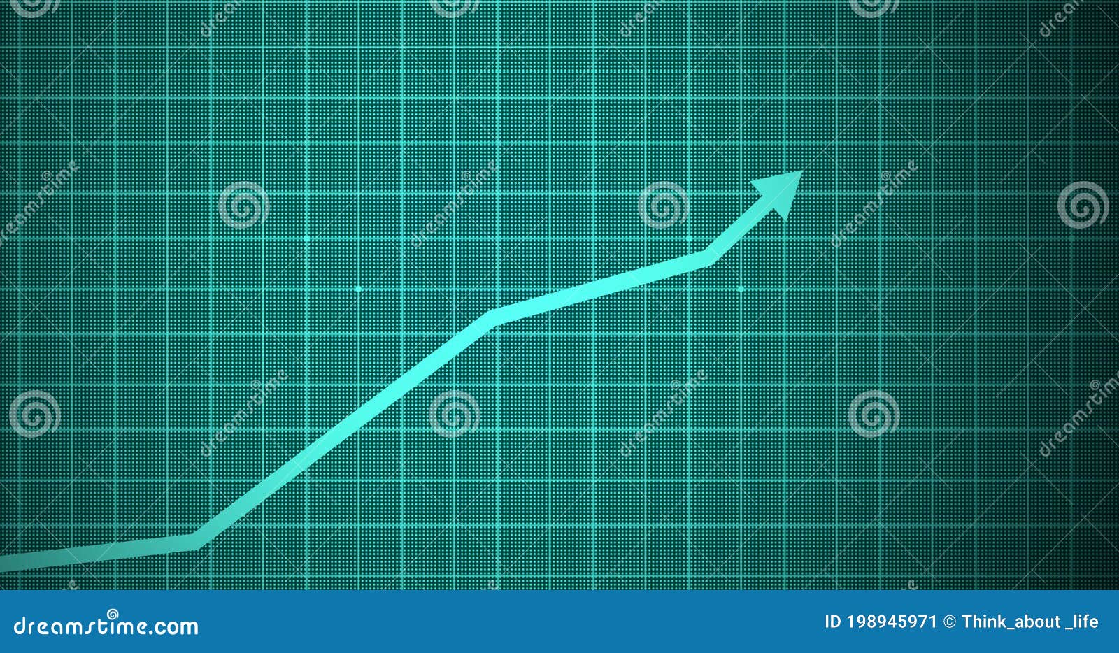 Growing Arrow Over Dot Line World Map. Business Graph Showing Growth ...
