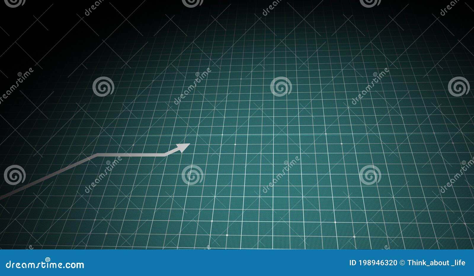 Growing Arrow Over Dot Line World Map. Business Graph Showing Growth ...