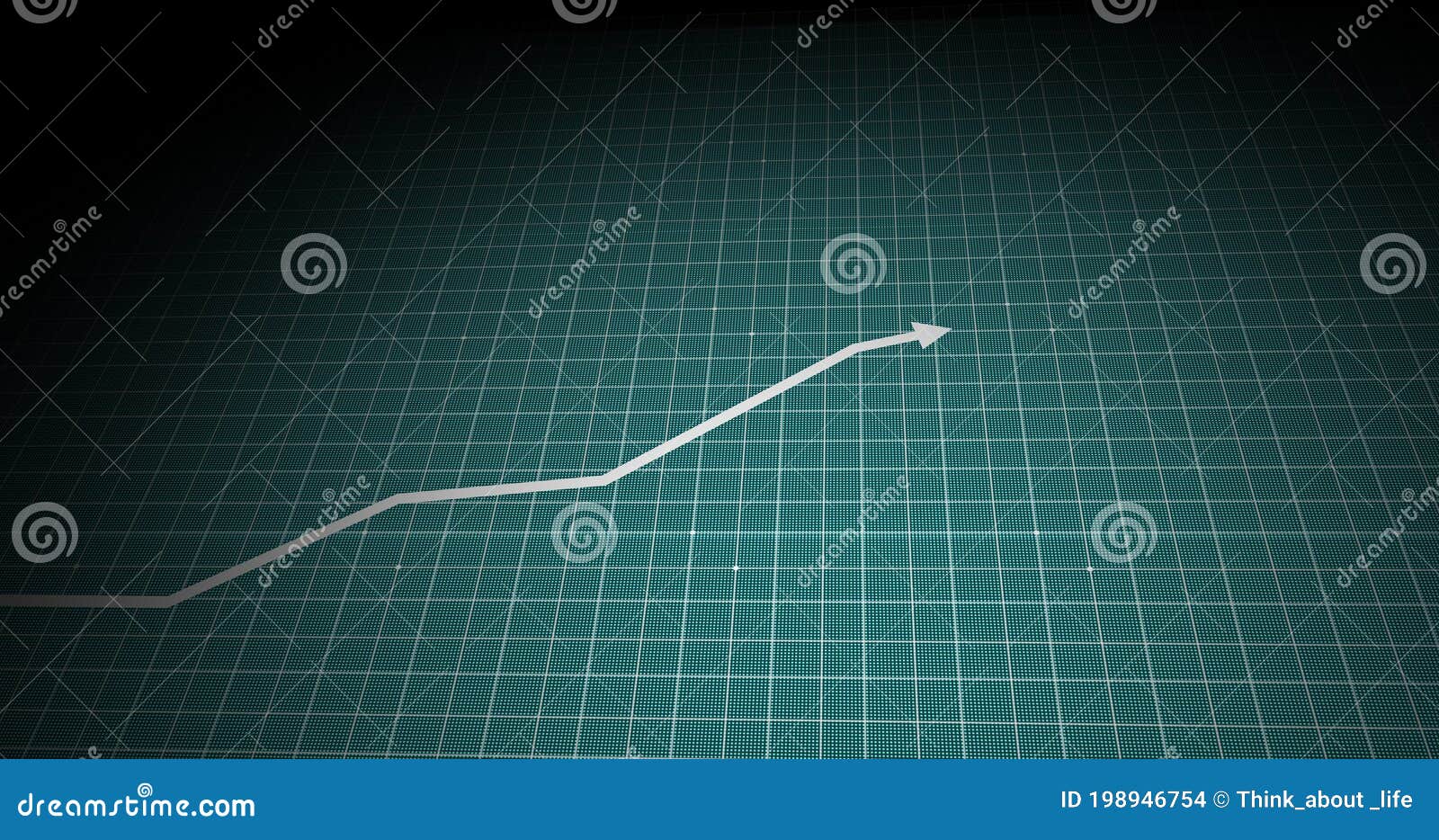 Growing Arrow Over Dot Line World Map. Business Graph Showing Growth ...