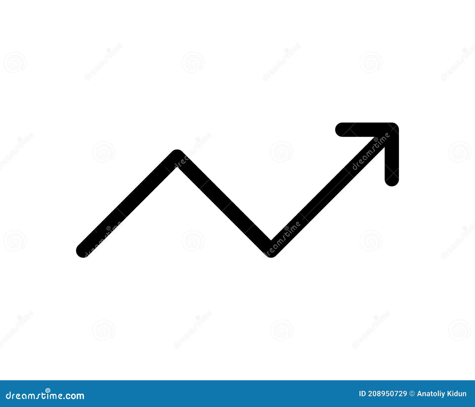 Growing Arrow Sign. Flat Style Icon on White Background Stock Vector ...