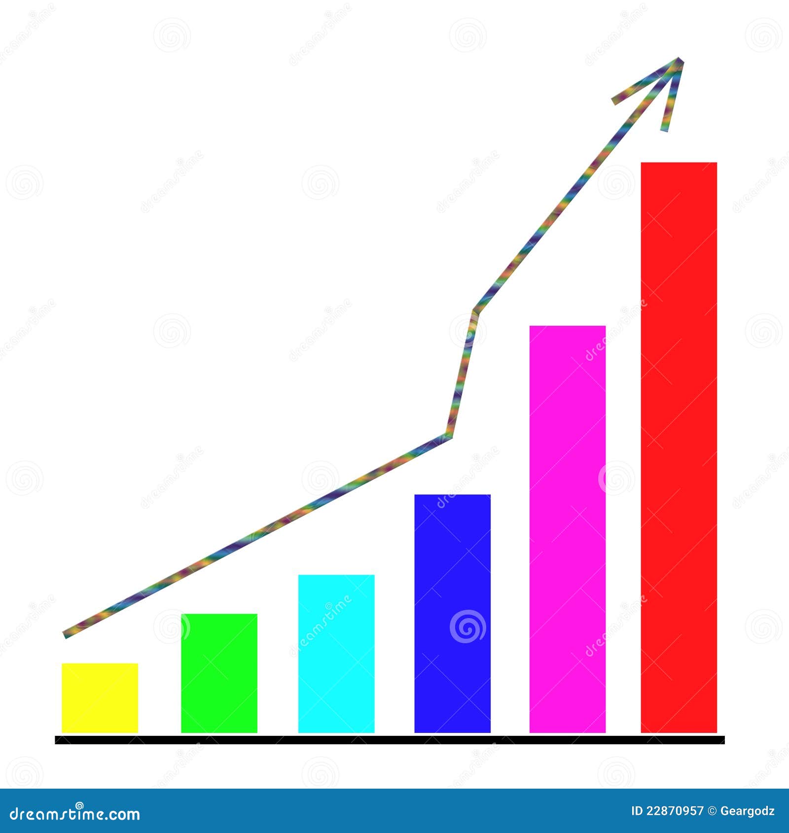 Growing bar chart stock illustration. Illustration of business - 22870957