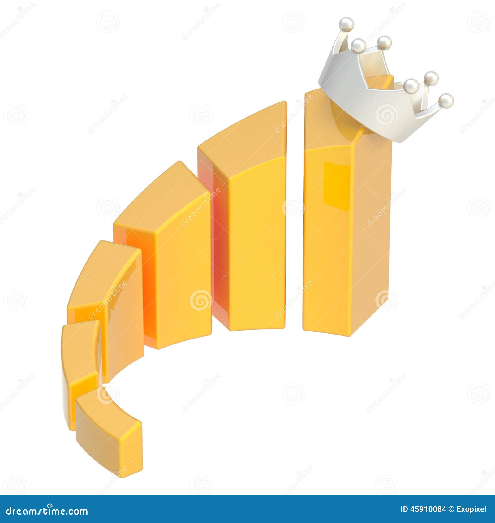 Growing Bar Chart Graph Isolated Stock Illustration - Illustration of ...