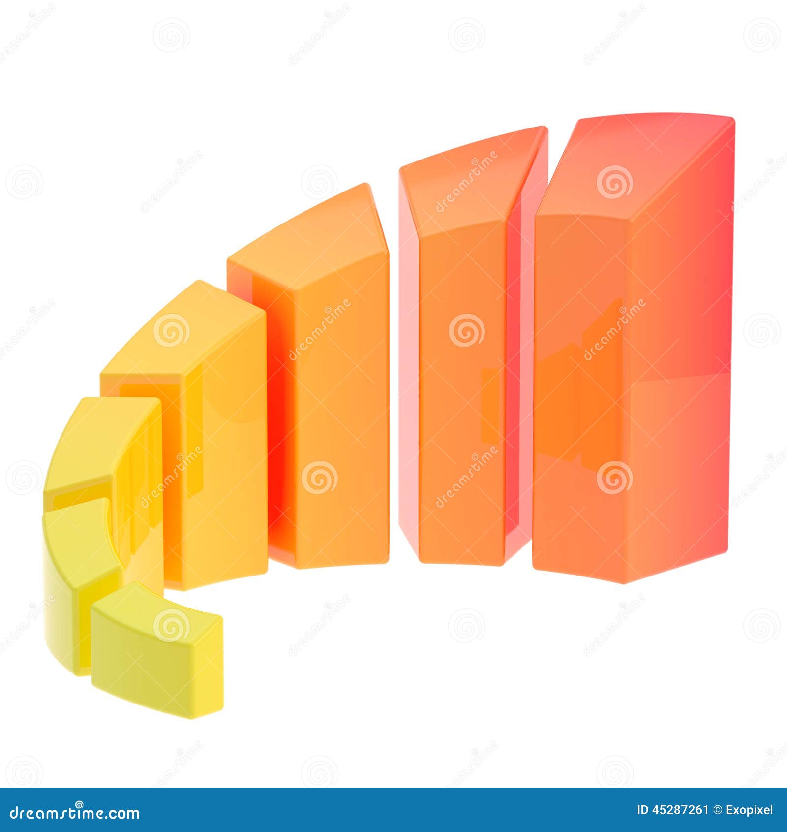 Growing Red Orange Bargraph And Rising Arrow Stock Photo | CartoonDealer.com #23215536