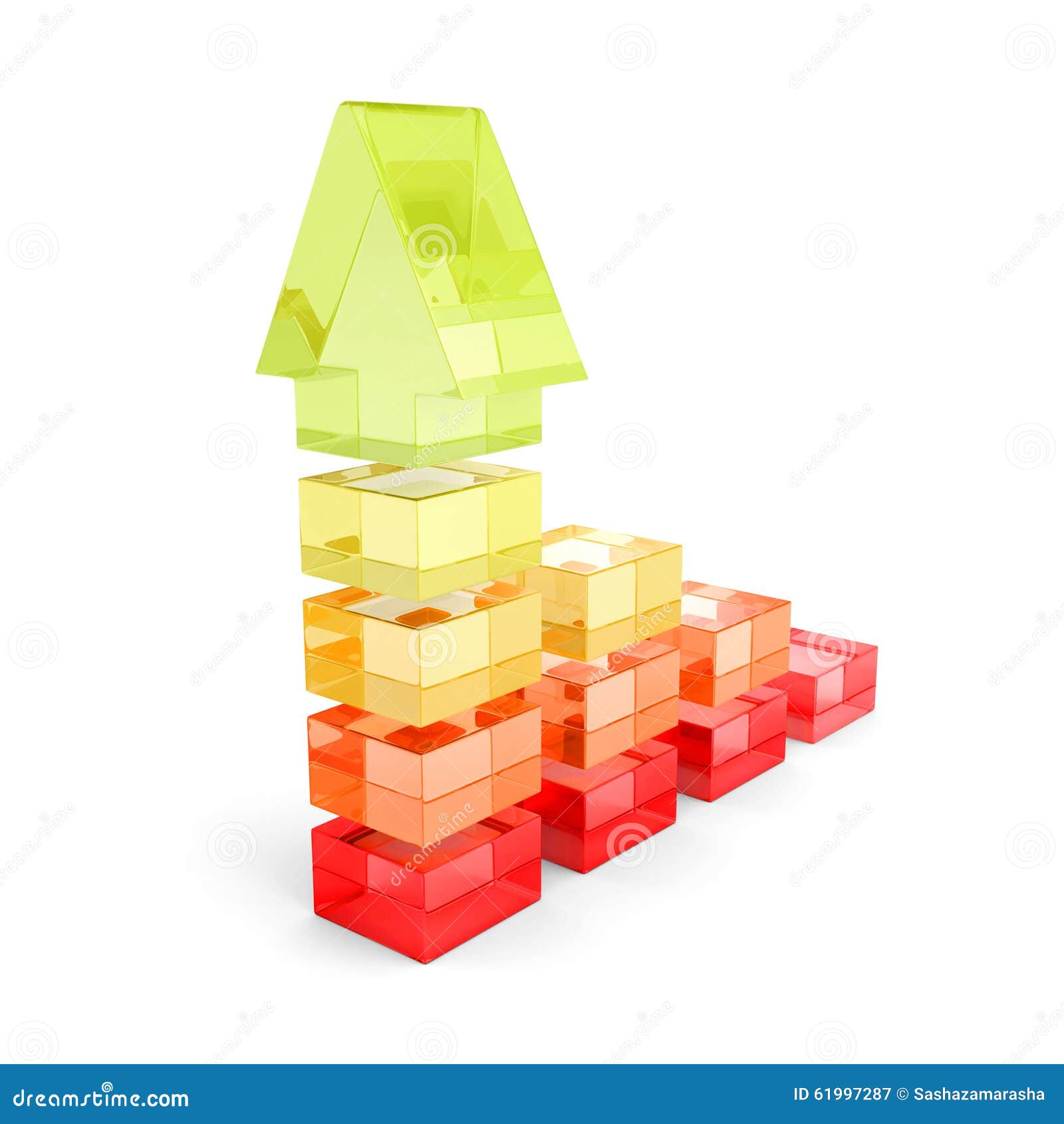 Growing Bar Chart Graph with Rising Arrow Stock Illustration ...