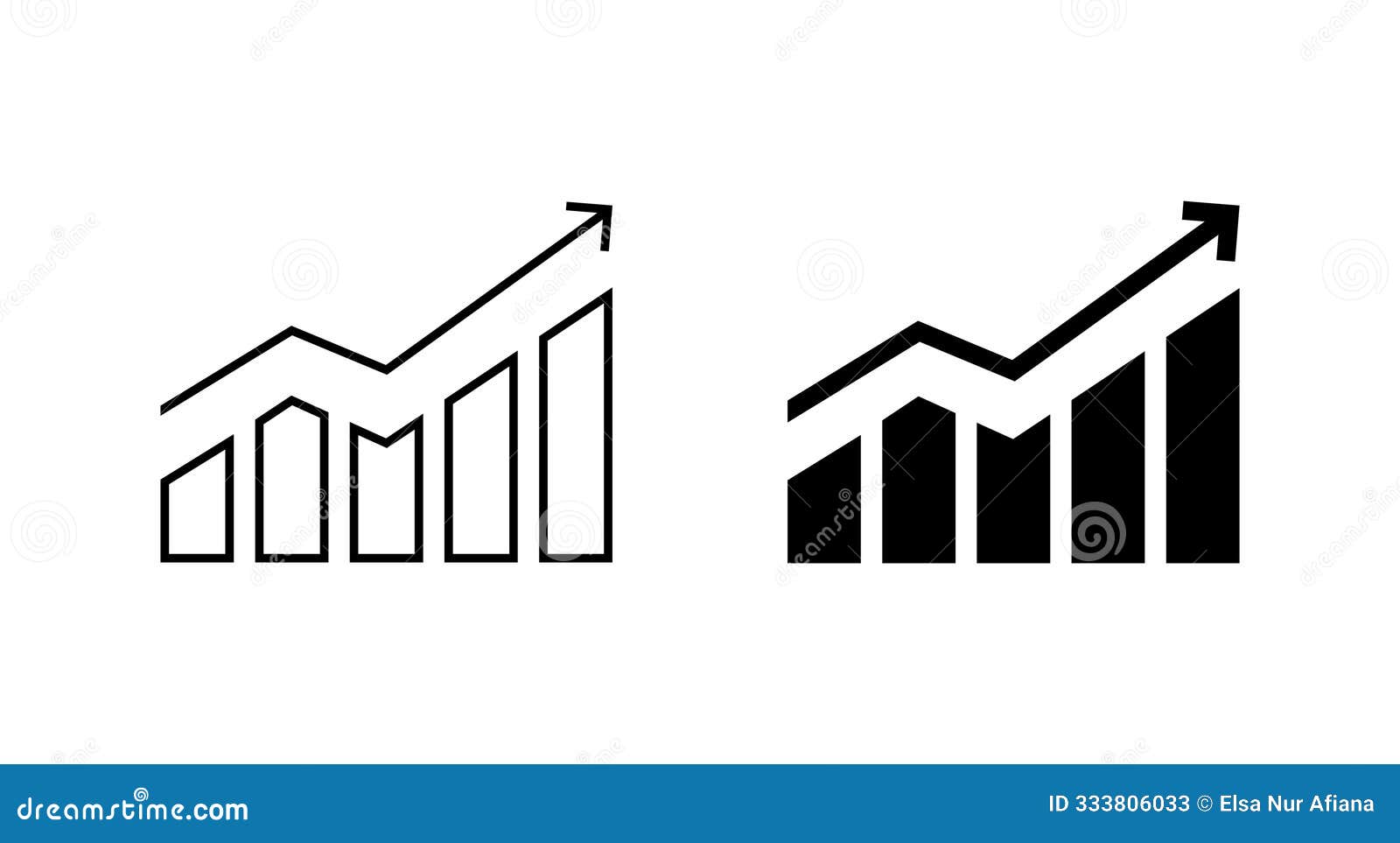 Growing Bar Chart Icon in Generic Style. Growth Graph Arrow Concept Stock Vector - Illustration ...