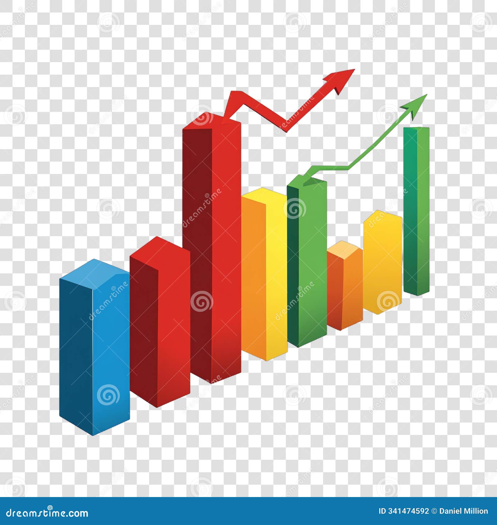 Growing bar chart stock illustration. Illustration of graphic - 341474592