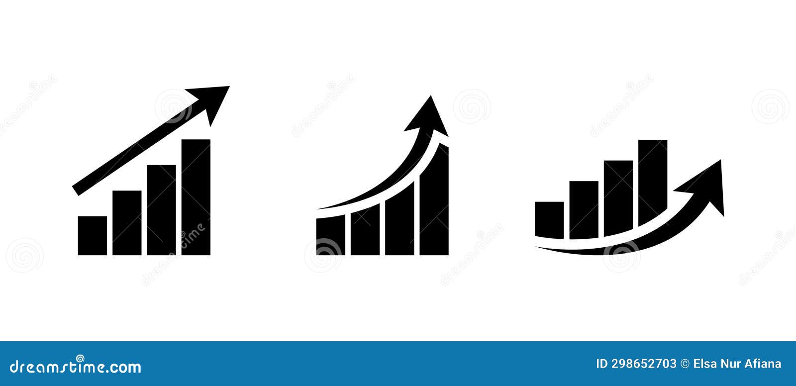 Growing Bar Graph Icon Vector in Flat Style. Rising Arrow Symbol Stock ...