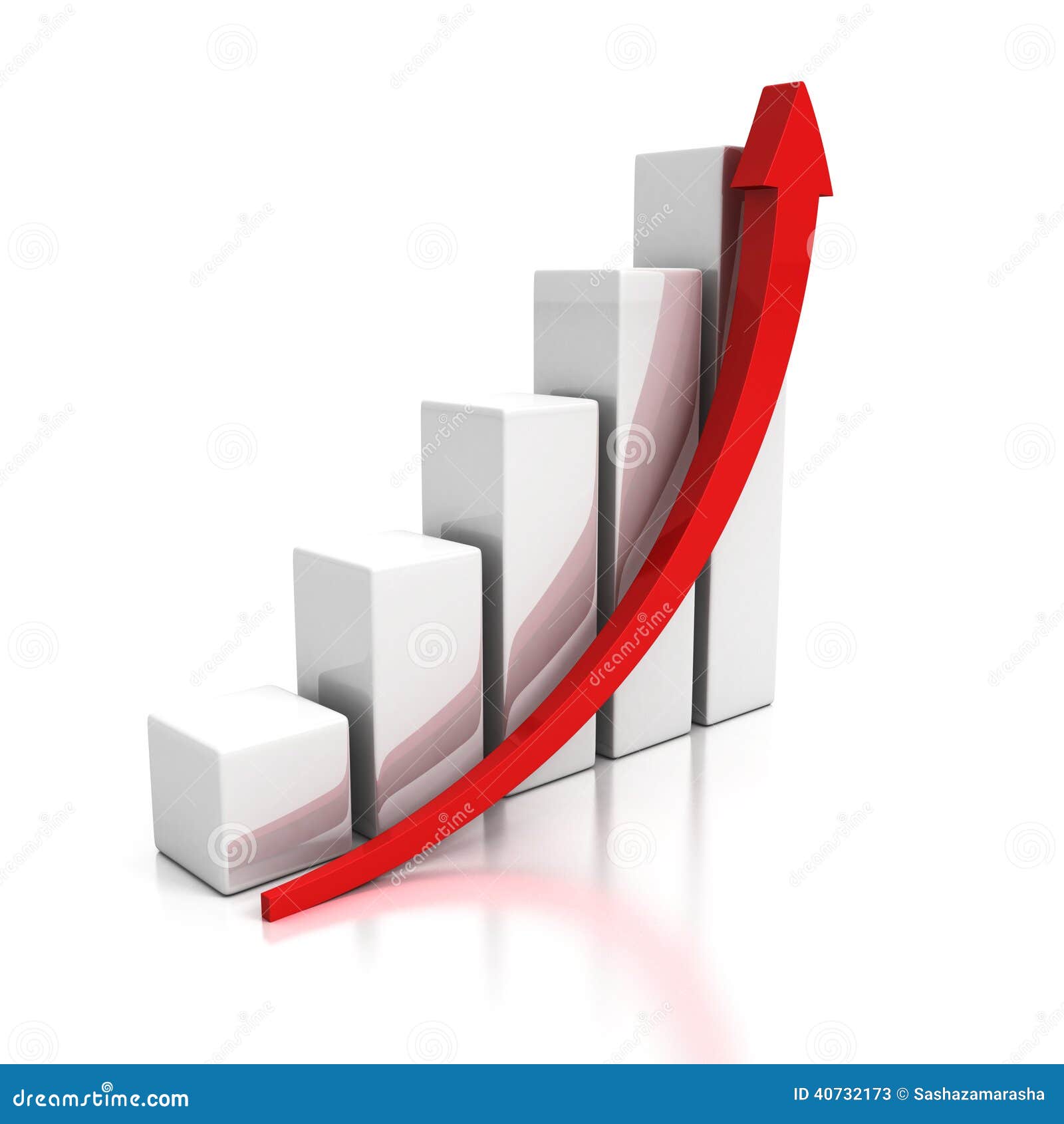 Growing Business Graph with Rising Arrow Stock Illustration ...