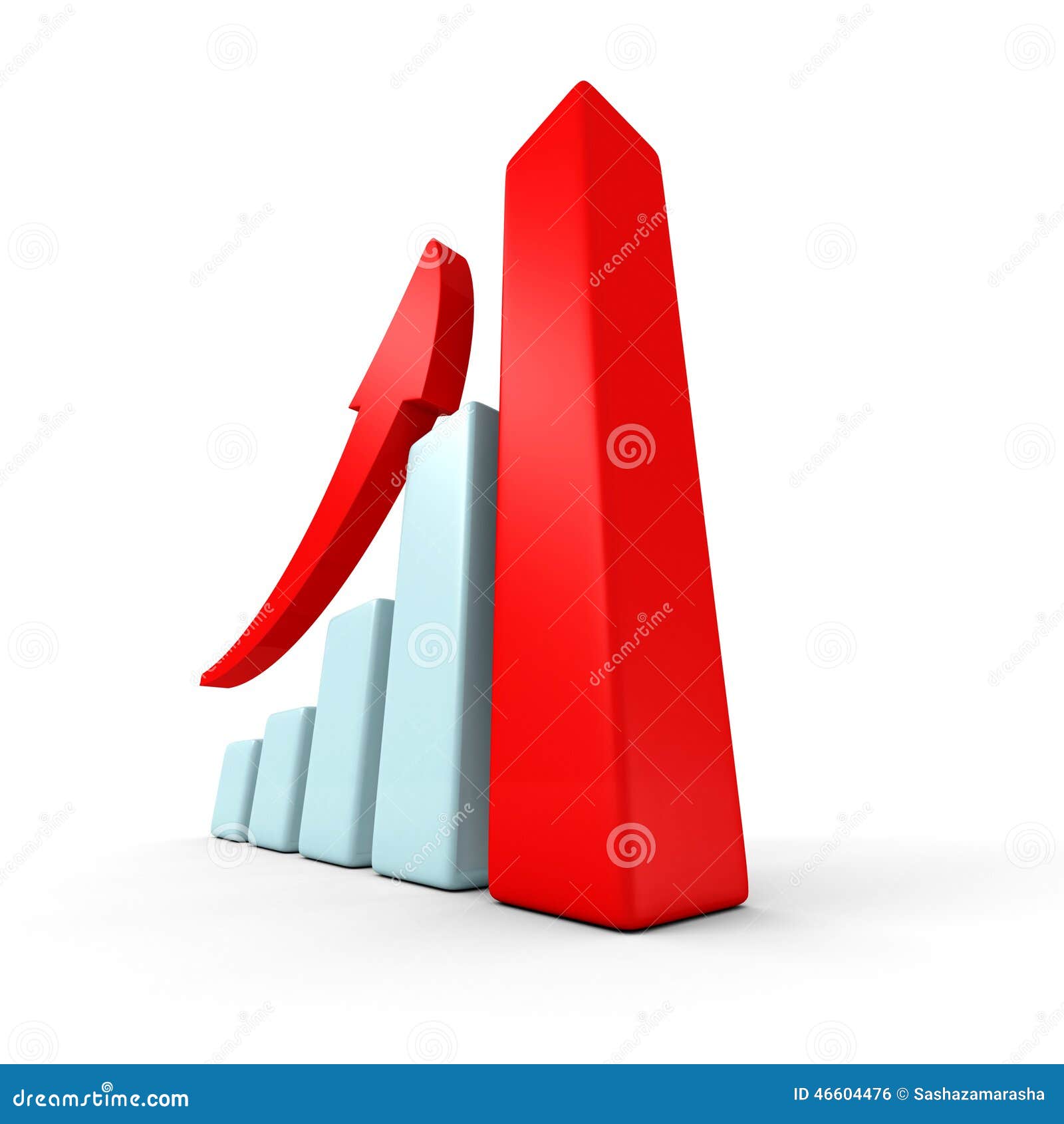 Growing Business Graph with Rising Arrow Stock Illustration ...