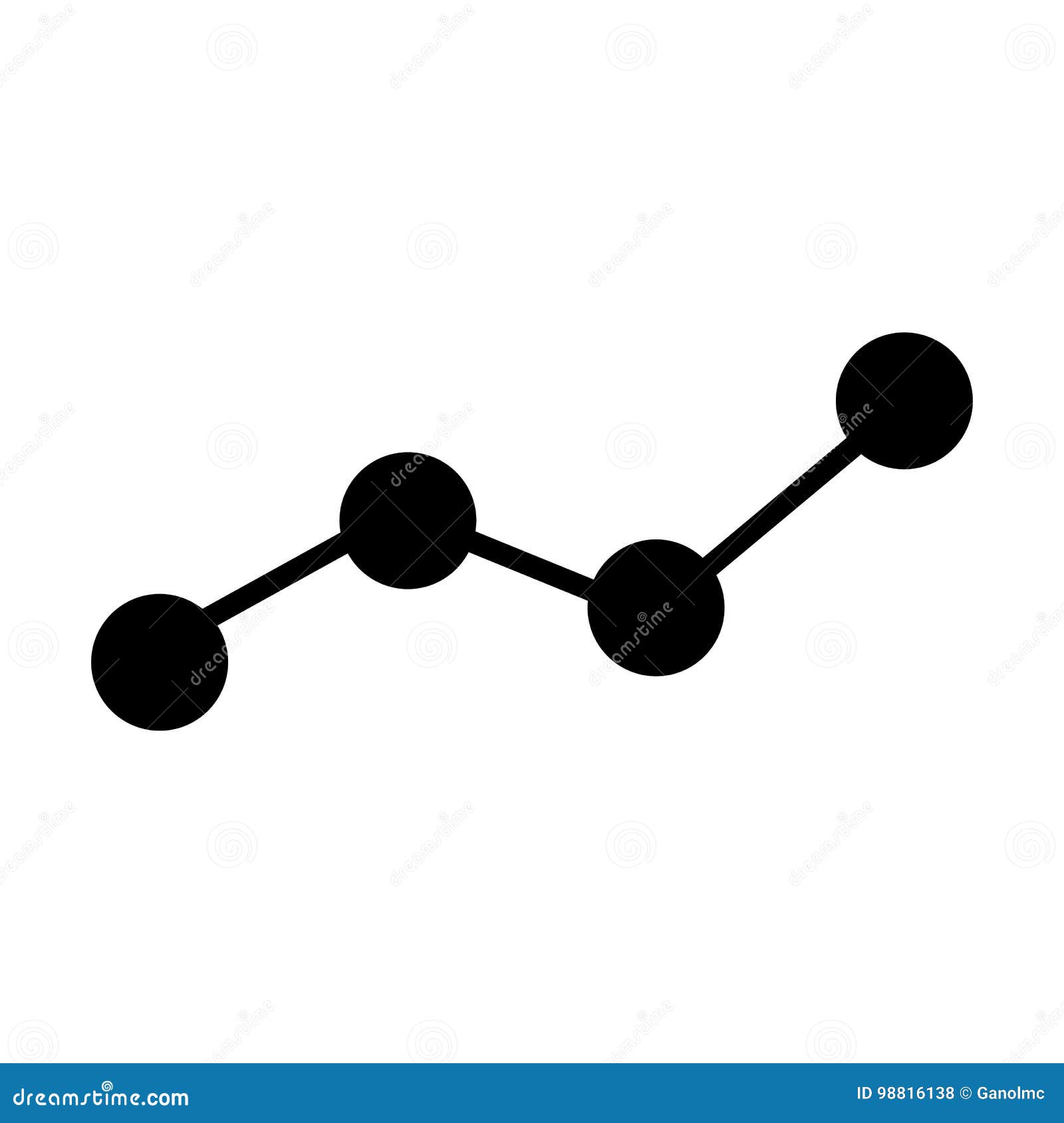 Graph Silhouette With Graph Line And Red Check Mark. Cartoon Vector ...