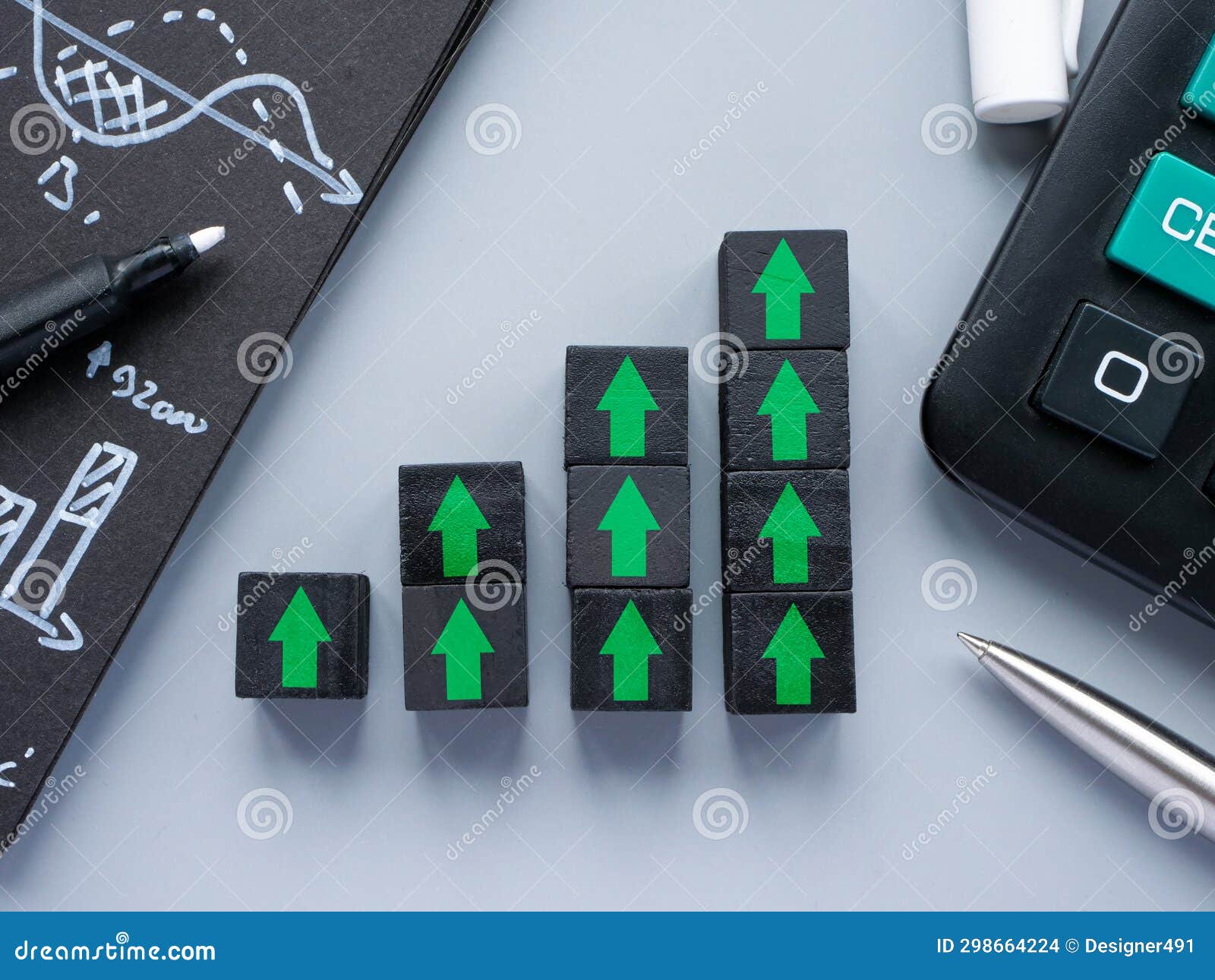 Growing Business Graph on the Table As Concept of Financial Success ...