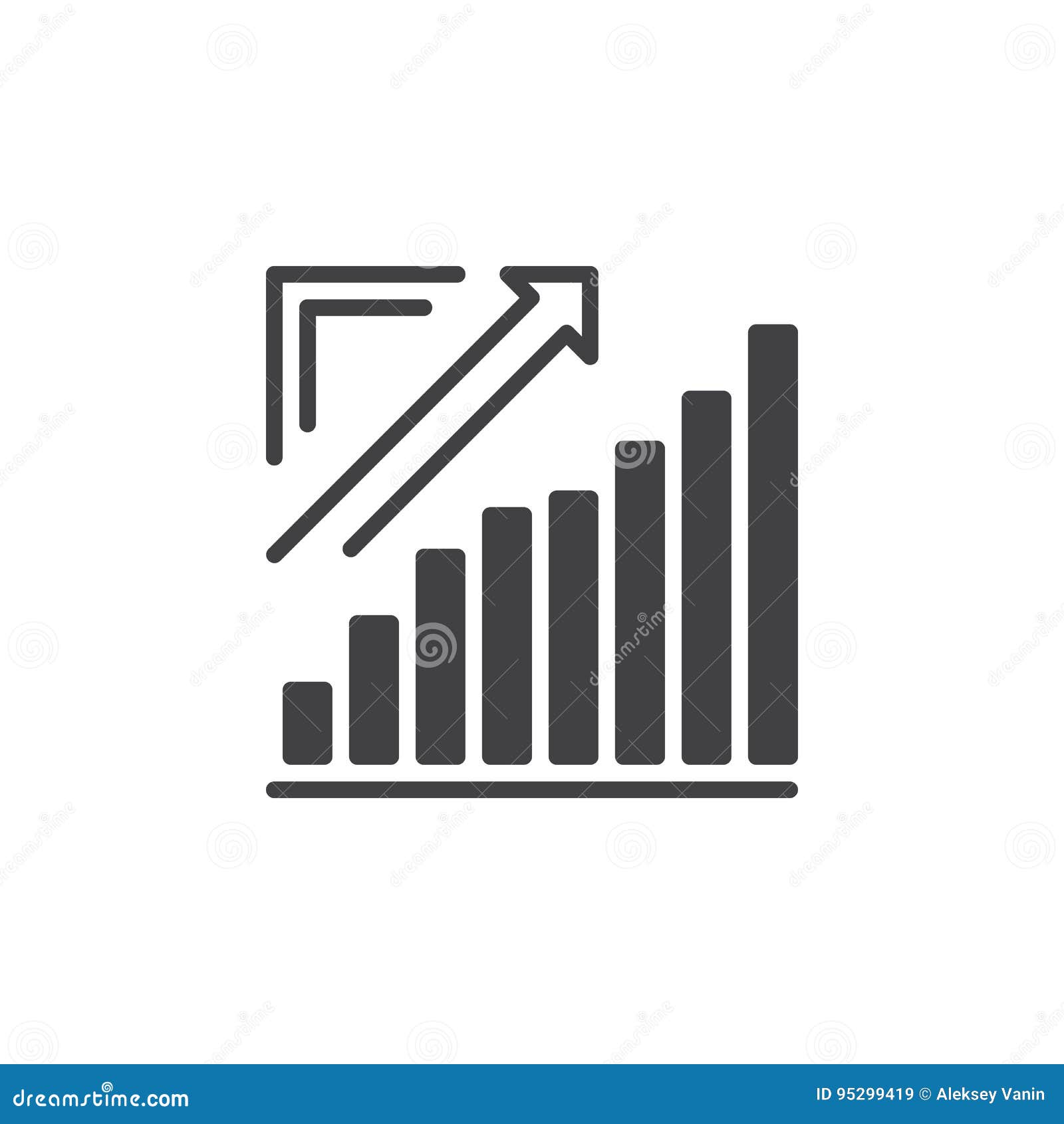 Growing Chart, Arrow Graph Going Up Icon Vector, Filled Flat Sign ...