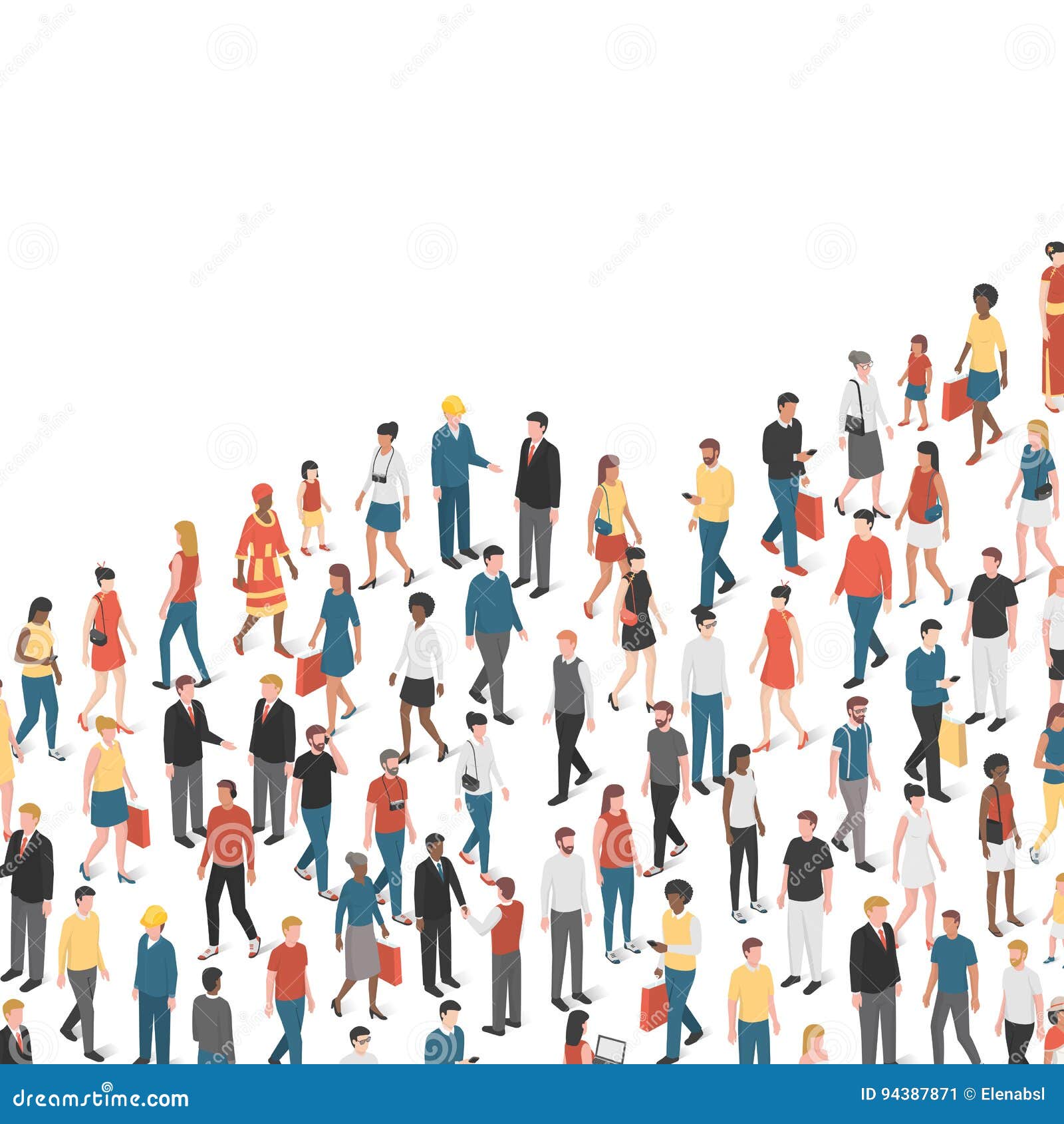 Growing Chart Composed of People Stock Vector - Illustration of ...