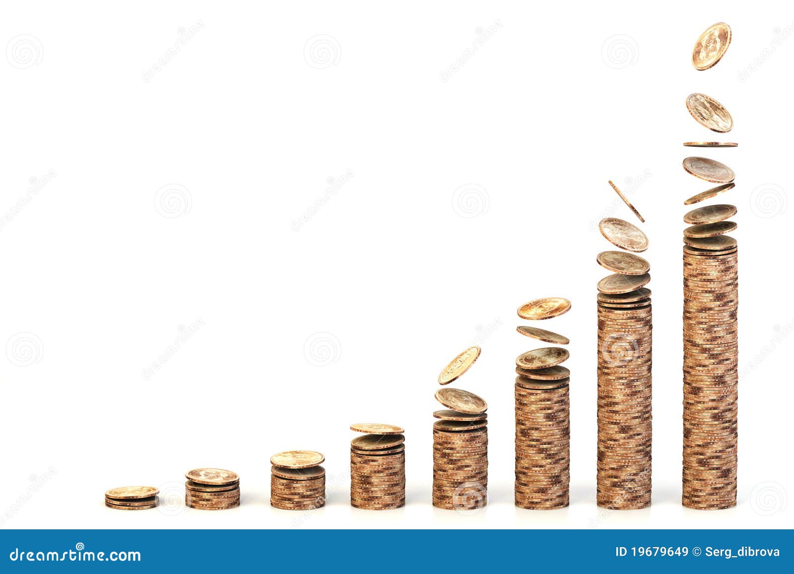 Growing chart of dollars stock image. Image of money - 19679649