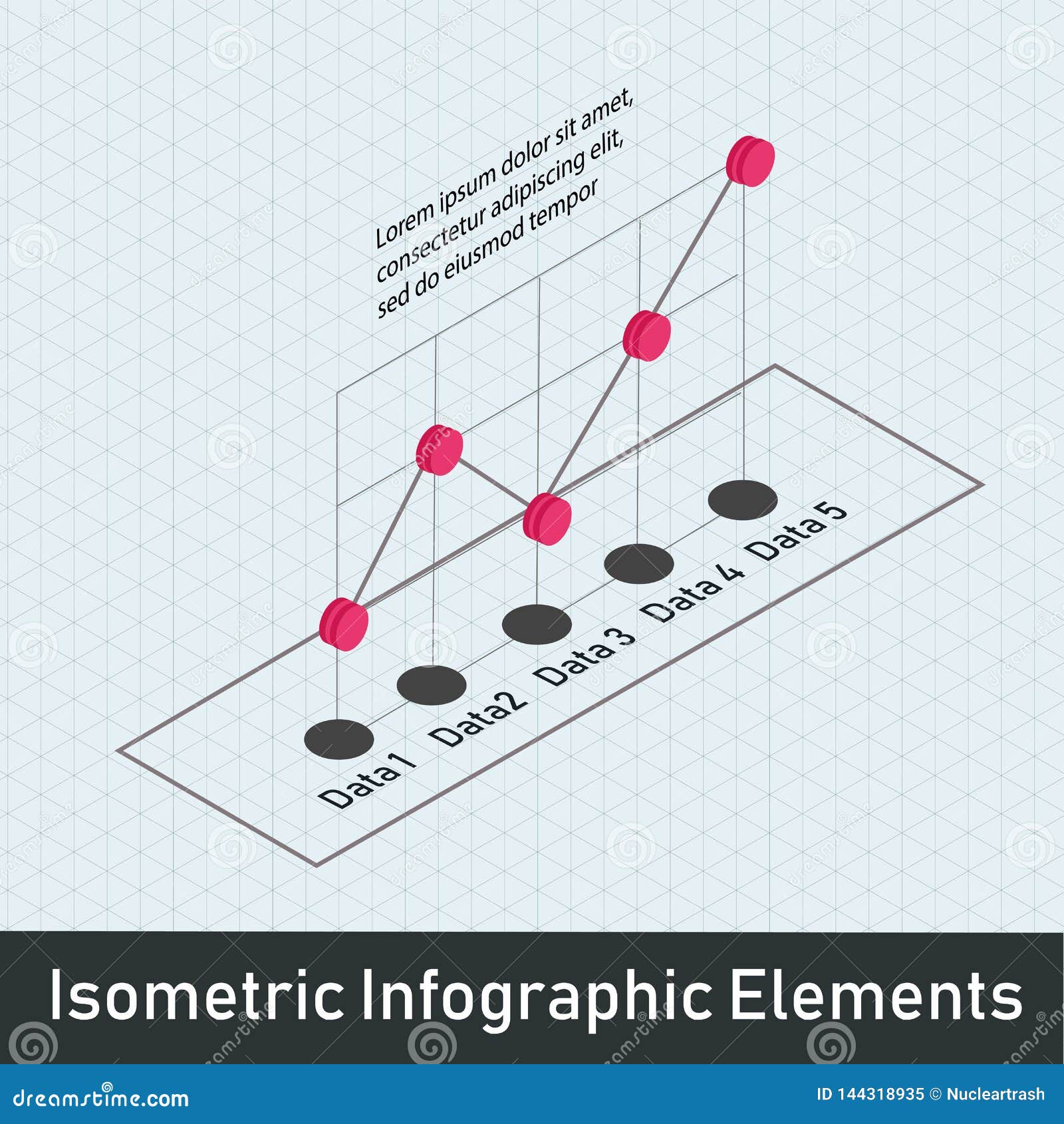 Growing Chart with Dots and Lines. Stock Vector - Illustration of graph ...