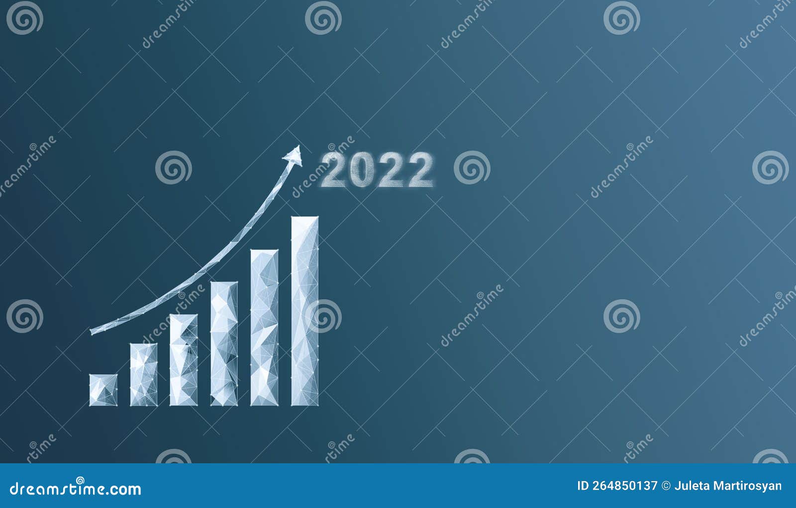 Growing chart 2022 stock illustration. Illustration of graph - 264850137
