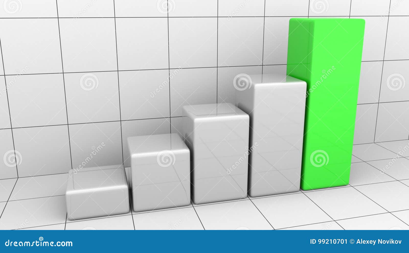 Growing Chart or Grey and Green Bar Graph. Business Growth or Success ...