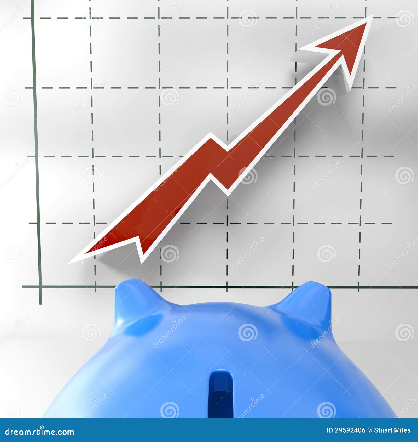 Growing Chart Shows Business Success Stock Illustration - Illustration ...