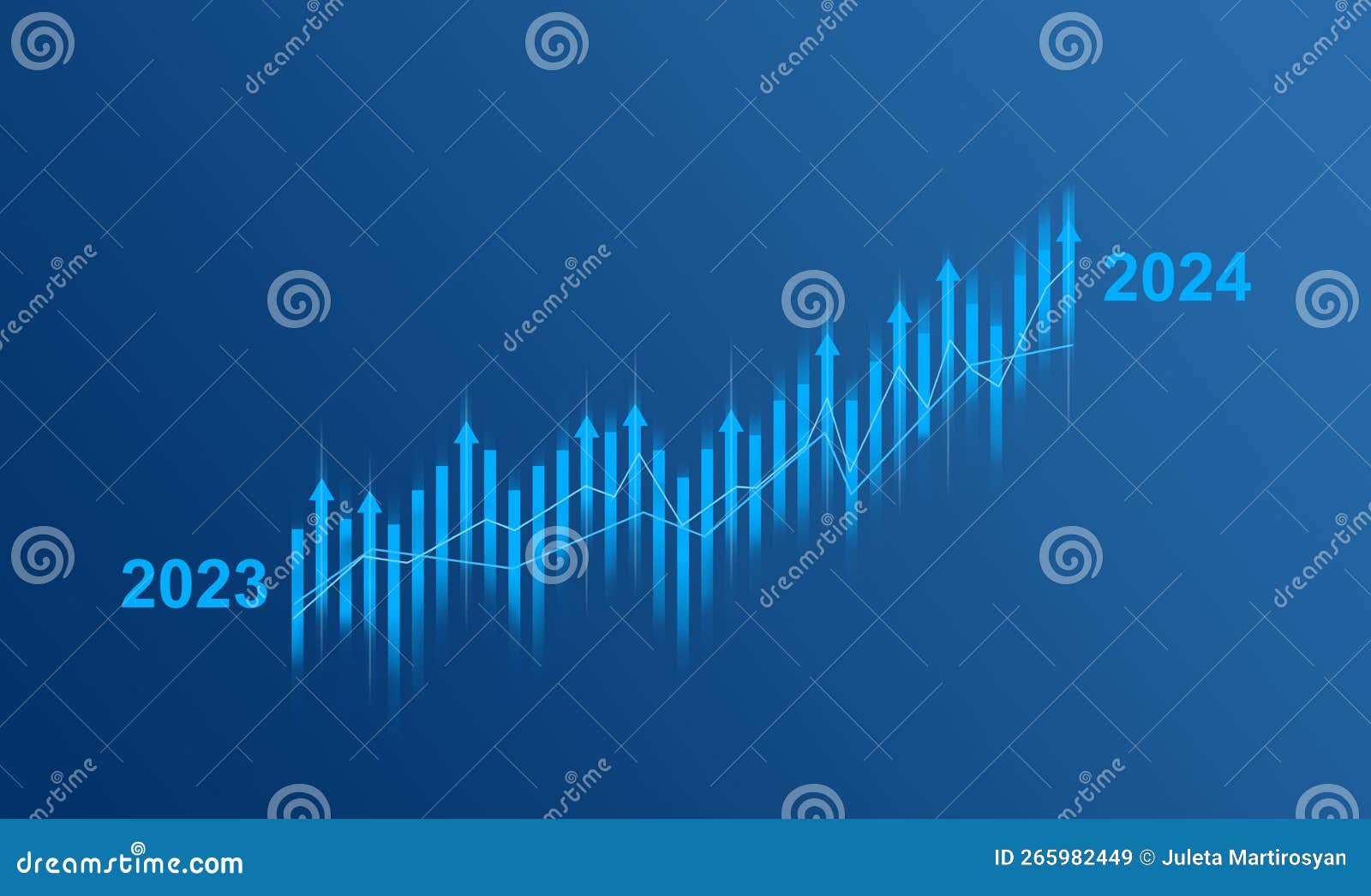 Growing Chart from 2023 To 2024 Stock Image - Image of finance, money ...
