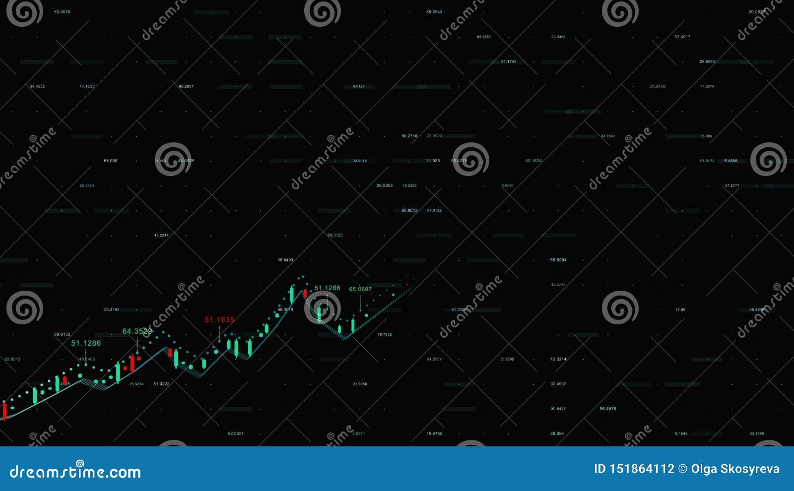 Growing Charts and Graphs on a Black Background. Stock Footage - Video ...