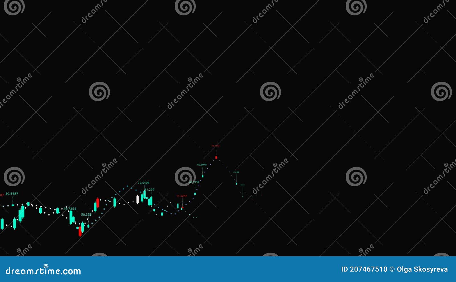 Growing Charts and Graphs on a Black Background. Stock Footage - Video ...