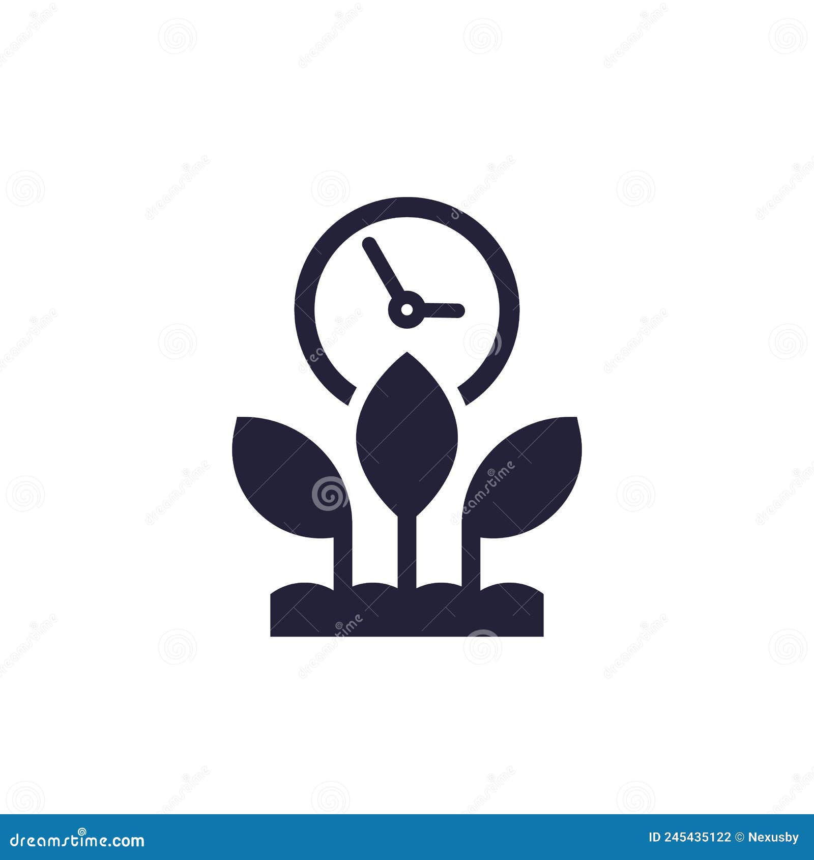 Growing Crops and Time Icon Stock Vector - Illustration of farm ...