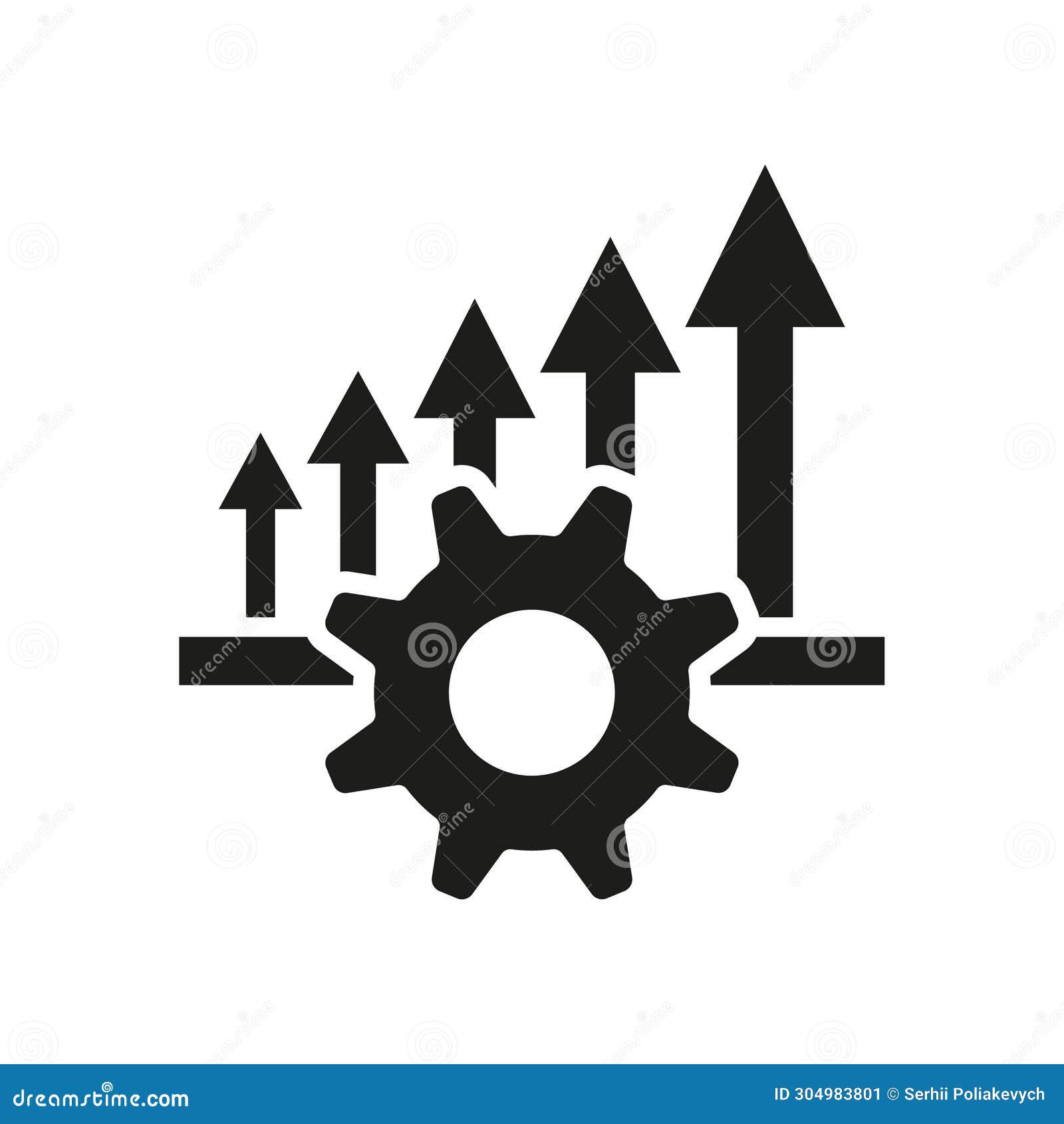 Growing Development Icon. Gear and Arrows. Vector Illustration. EPS 10 ...