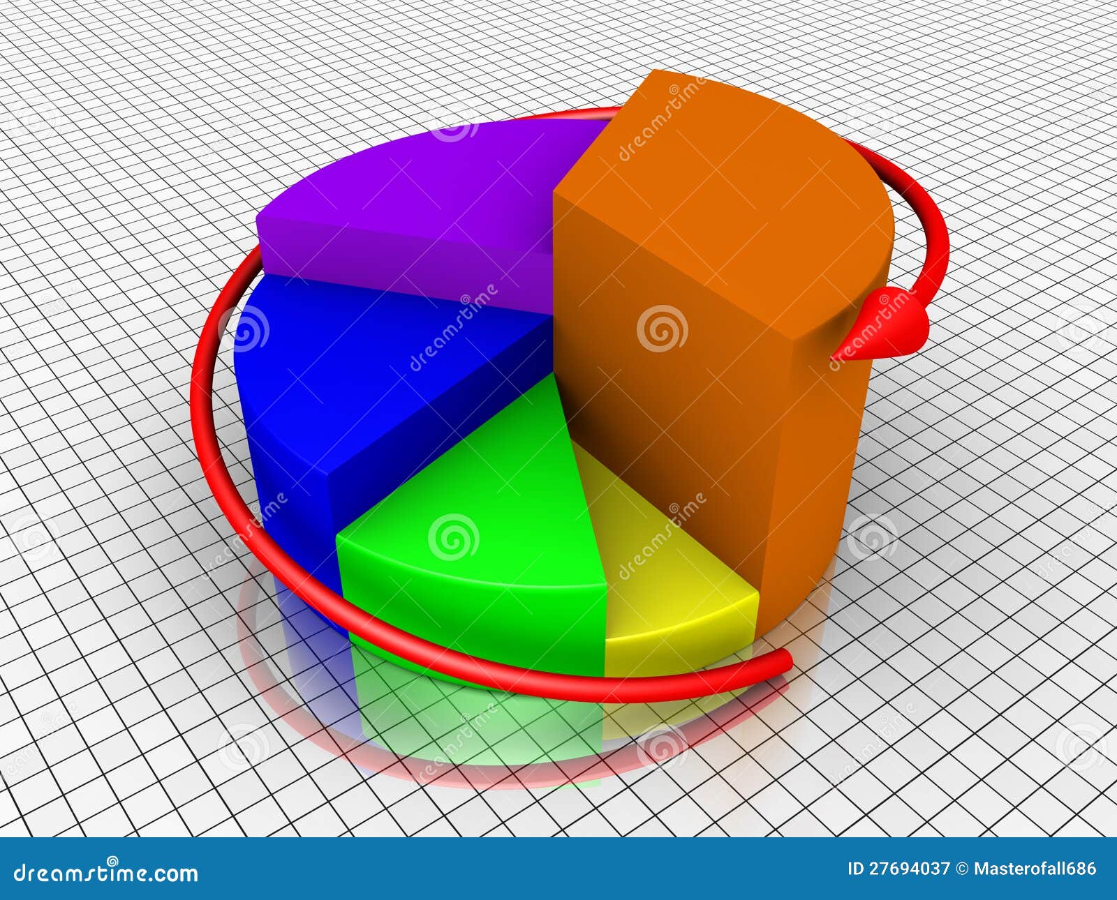 Growing Diagram of a Pie Chart and Arrow Stock Illustration ...