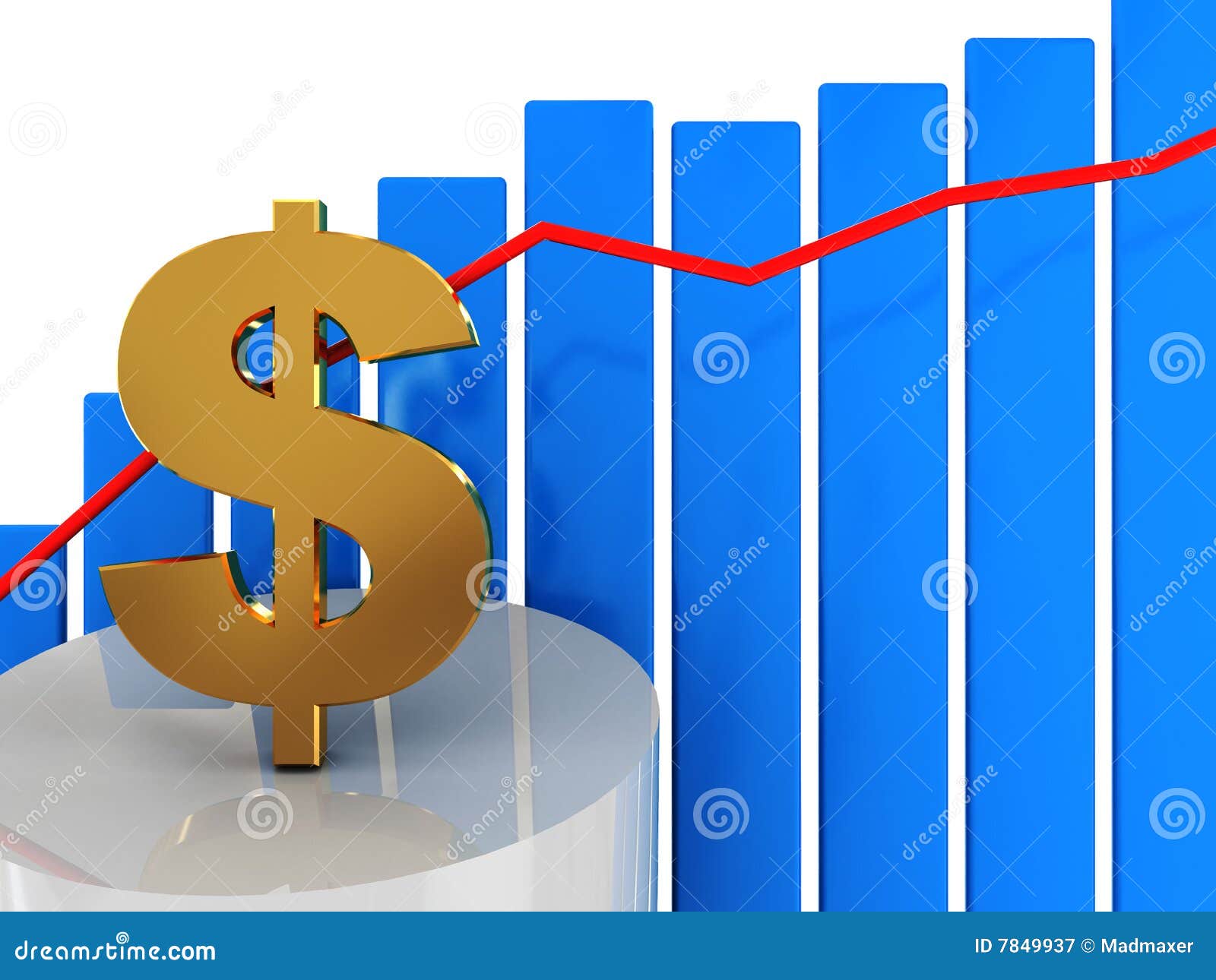 Growing dollar stock illustration. Illustration of moving - 7849937