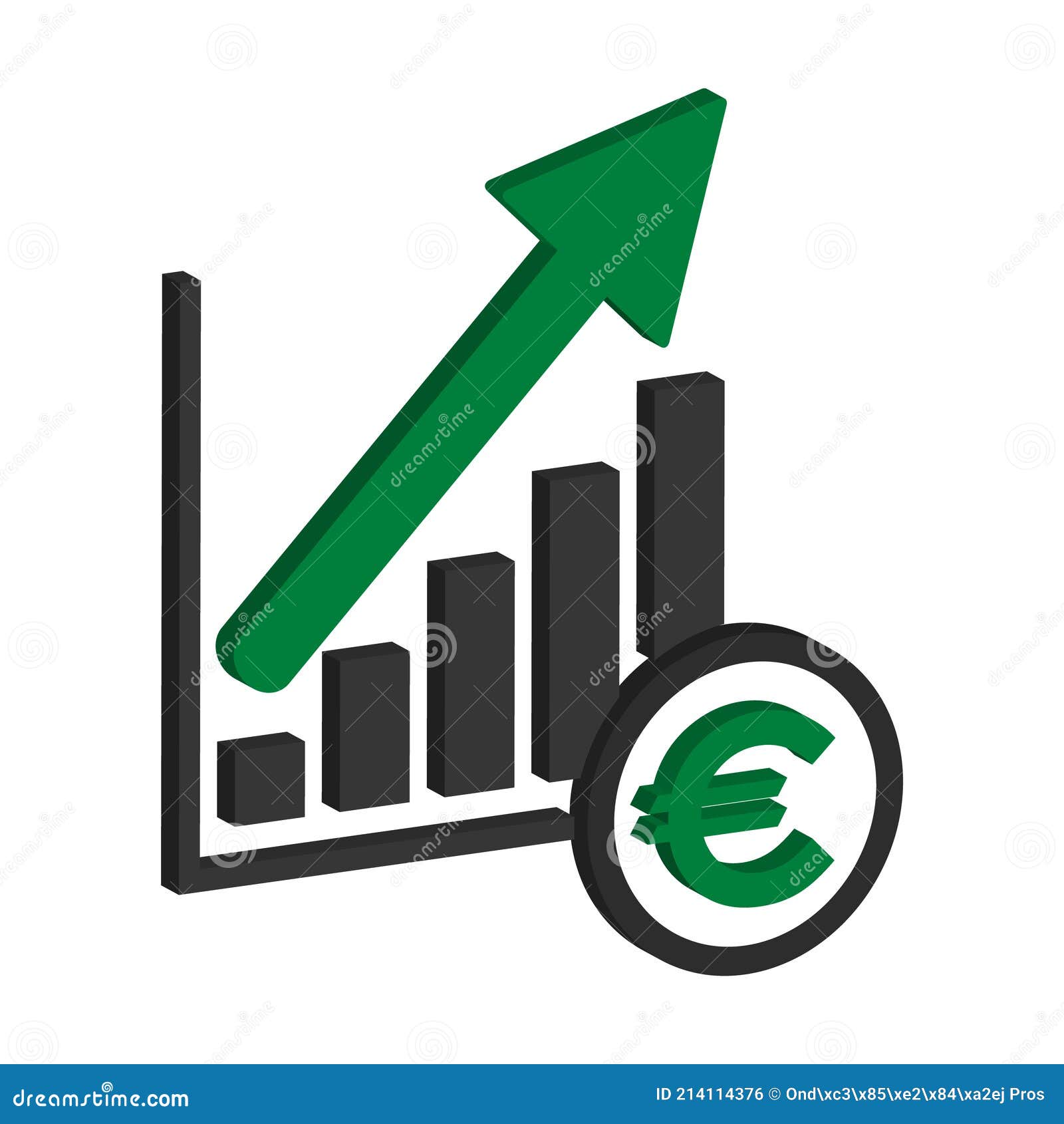 Growing Economic Symbol, Flat Modern Button Icon, Object Isolated On ...