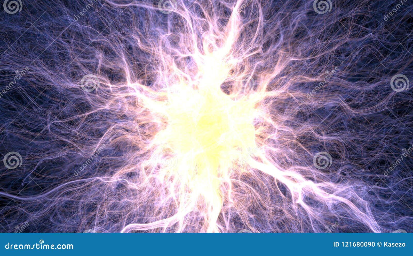 Growing Energetic Lines, 3d Illustration with Depth of Field Effect ...