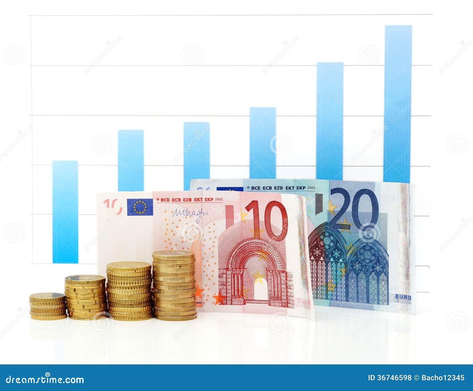 Growing euro graph stock photo. Image of banknotes, europe - 36746598