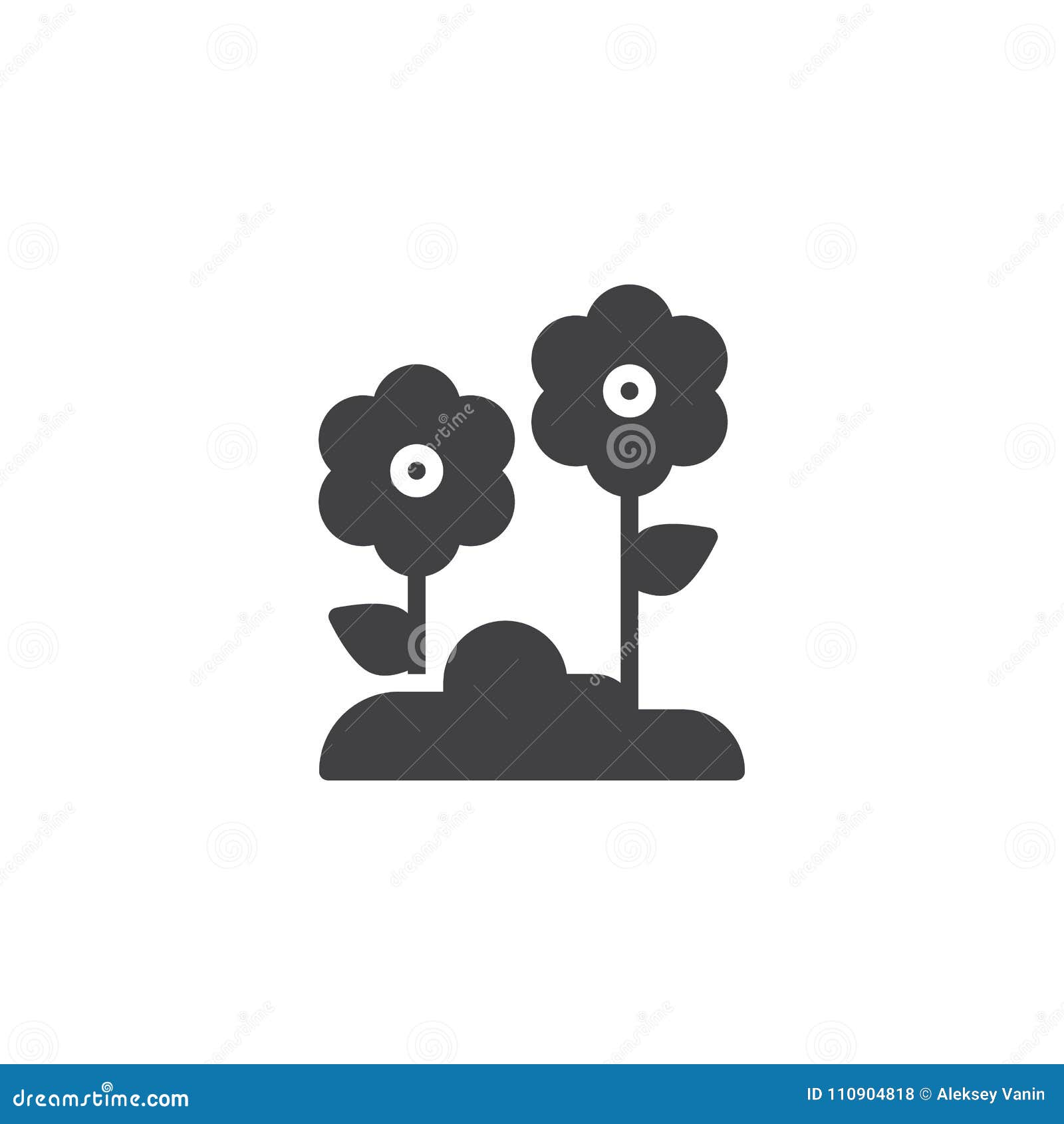 Growing Flowers Vector Icon Stock Vector - Illustration of solid, leaf ...