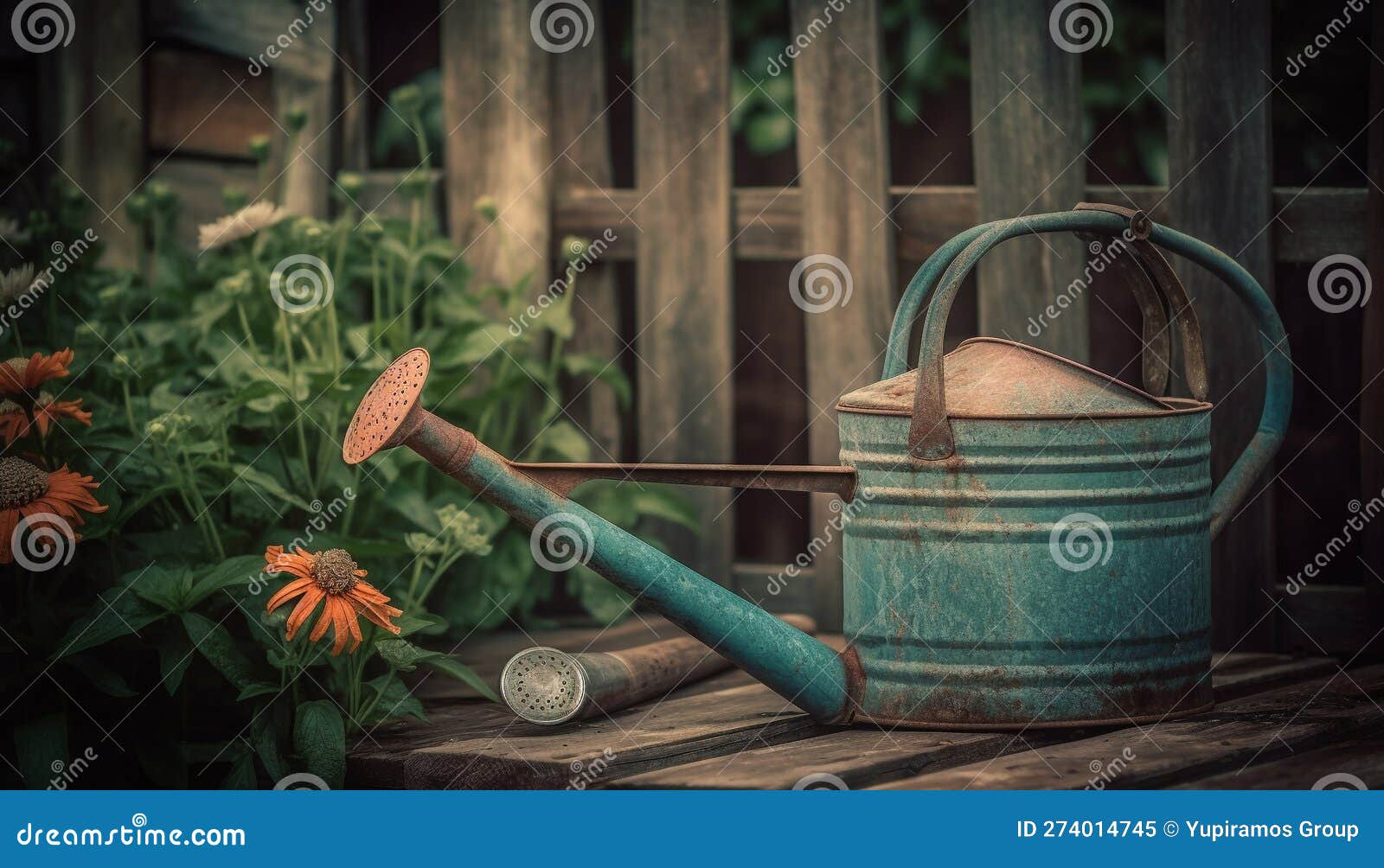 Growing Garden Using Equipment among Rustic Environment Generated by AI ...