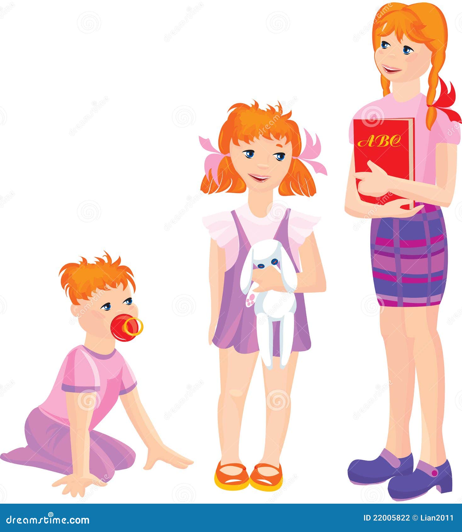 Growing girls stock vector. Illustration of live, grow - 22005822