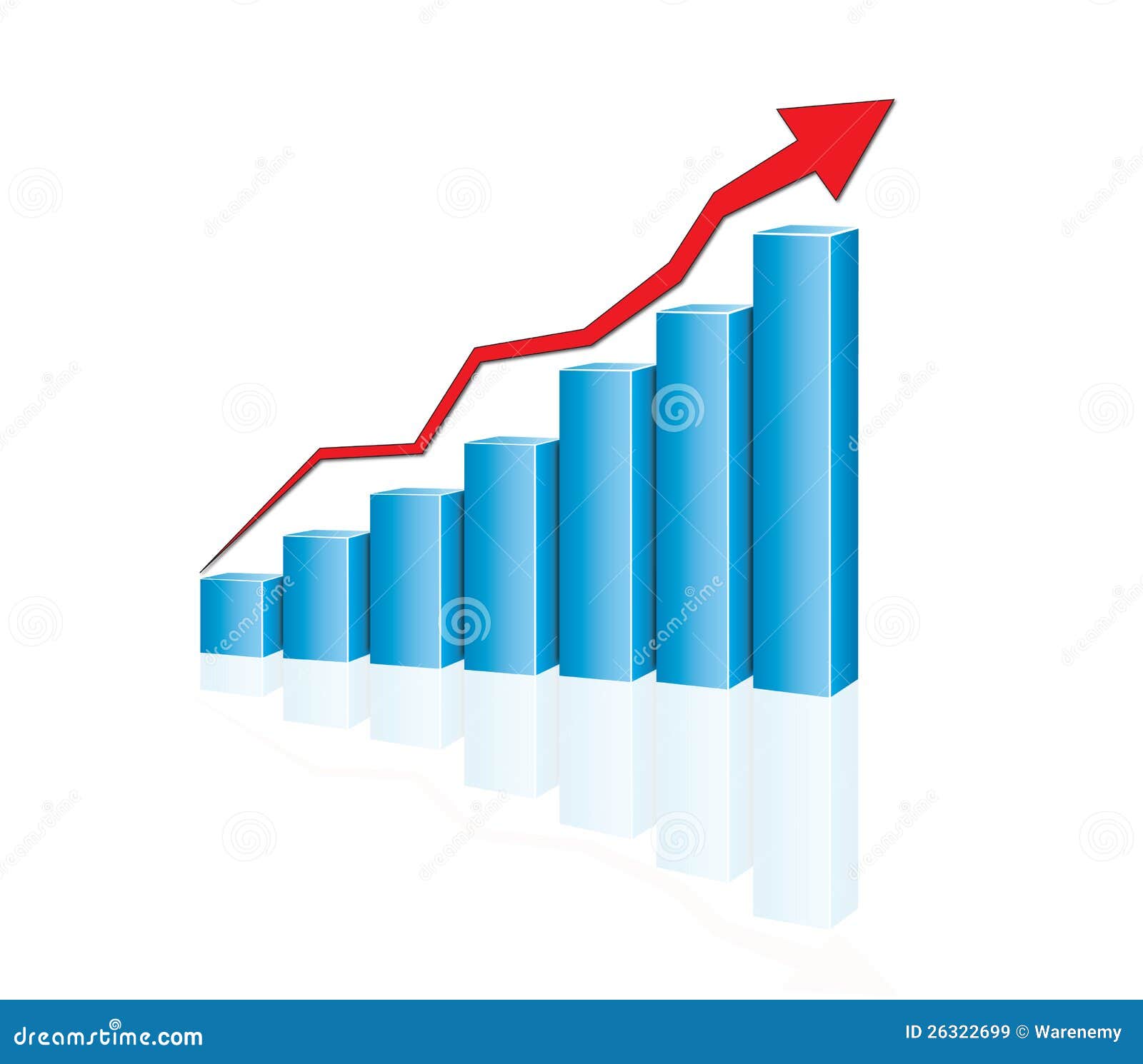 Growing graph stock vector. Illustration of blue, vector - 26322699