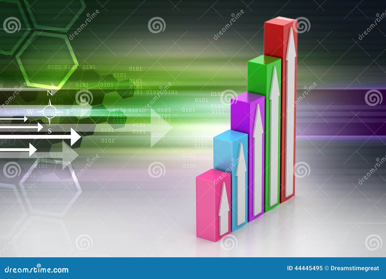 Growing graph stock illustration. Illustration of financial - 44445495