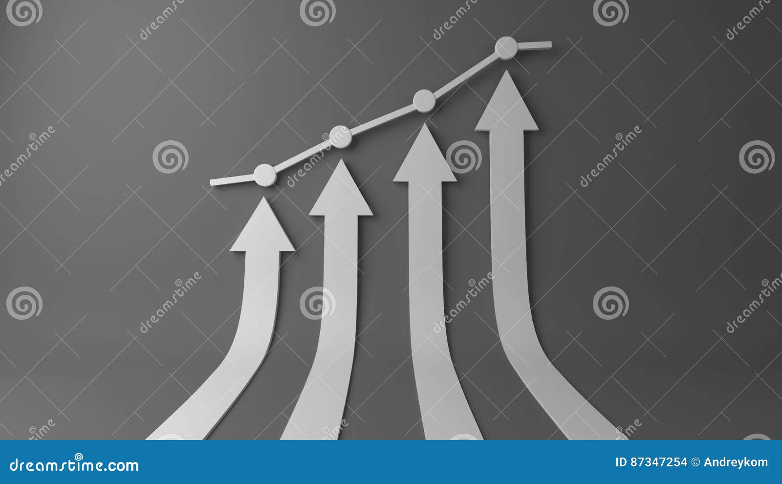 Growing Graph on Gray Background Stock Illustration - Illustration of ...