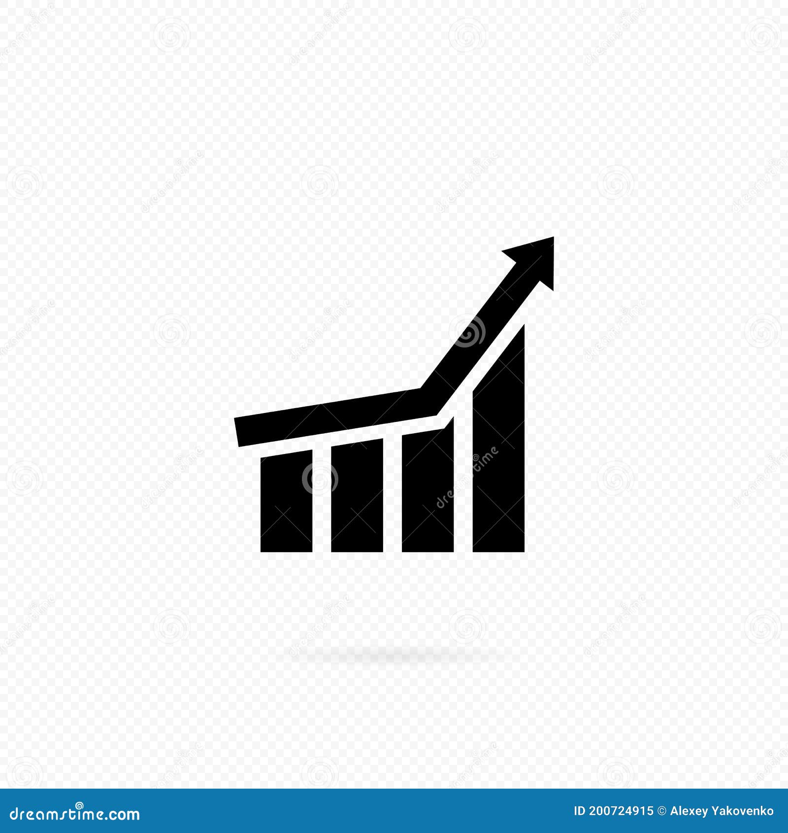 Growing Graph Icon In Black. Bar Chart. Infographic. Vector On Isolated ...