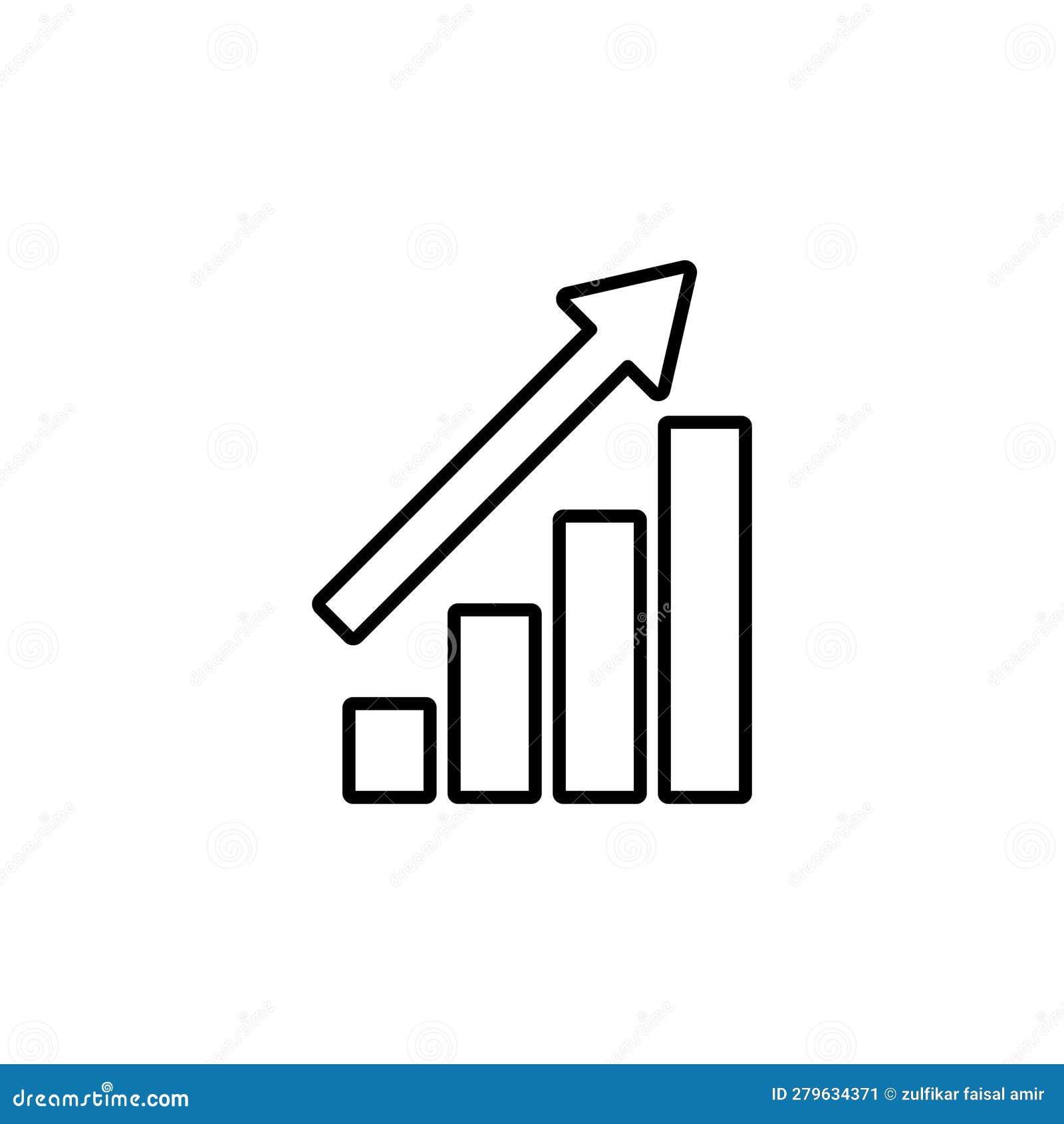 Growing Graph Icon. Chart Icon Stock Vector - Illustration of progress ...