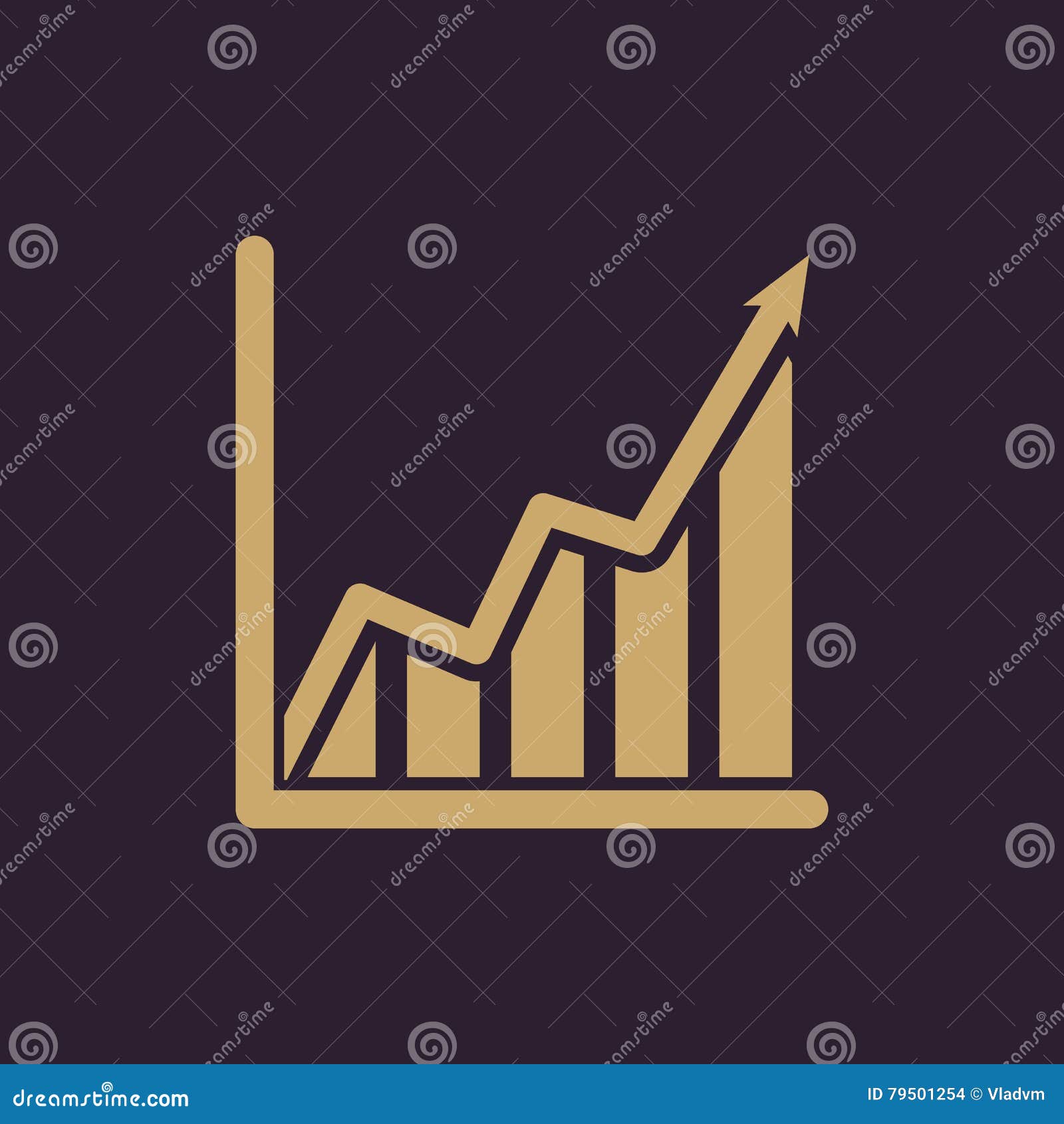 The Growing Graph Icon. Growth and Up Symbol Stock Vector ...