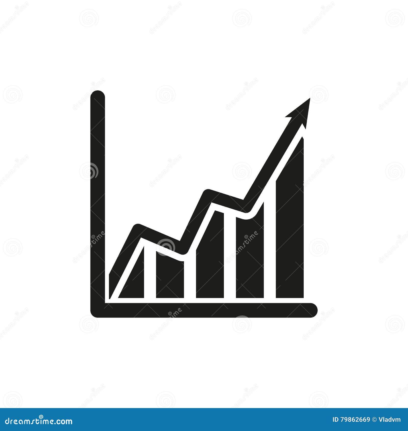 The Growing Graph Icon. Growth and Up Symbol Stock Vector ...