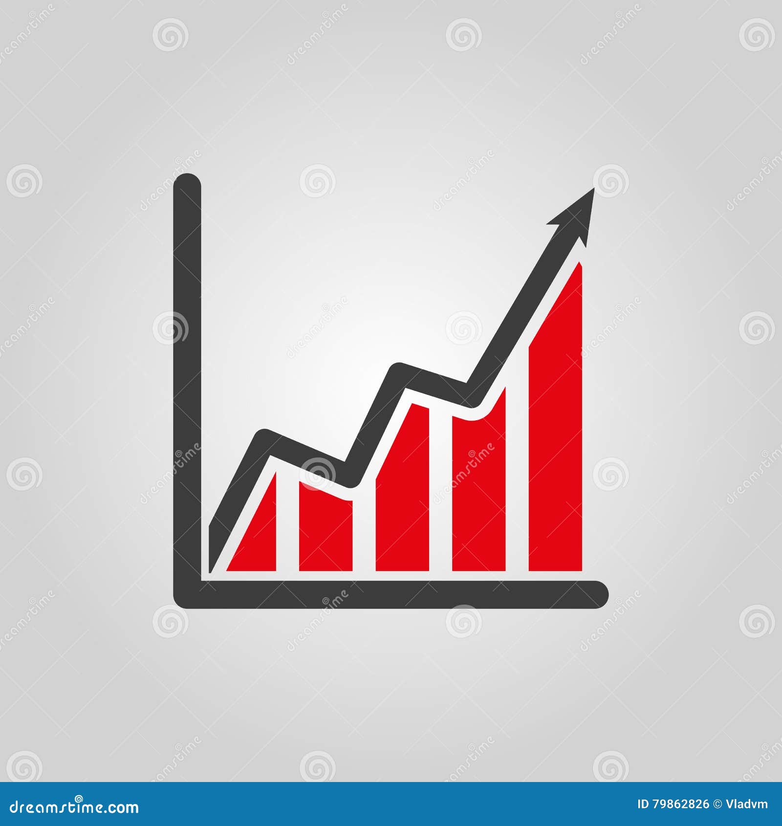 The Growing Graph Icon. Growth and Up Symbol Stock Vector ...