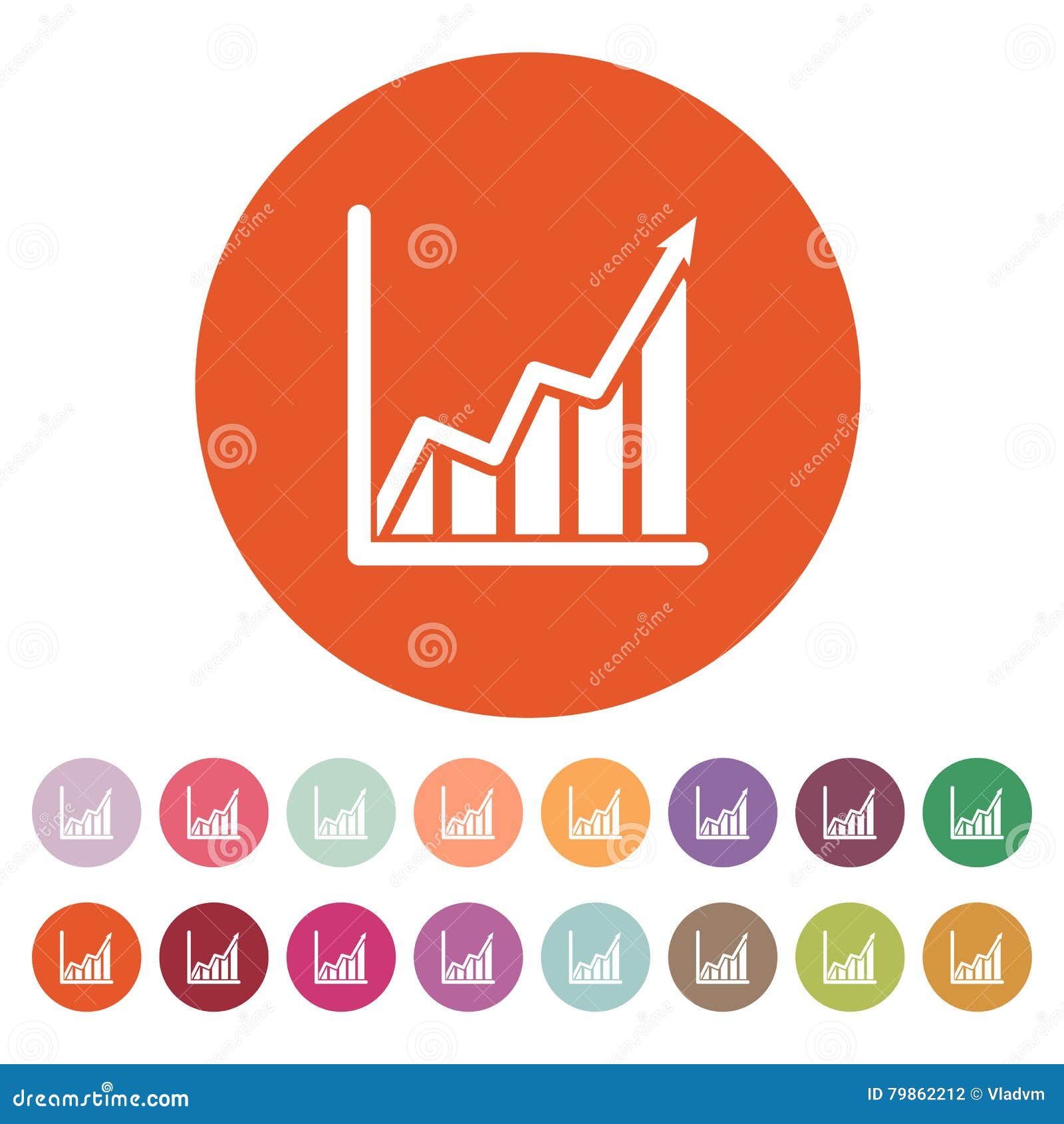 The Growing Graph Icon. Growth and Up Symbol Stock Vector ...